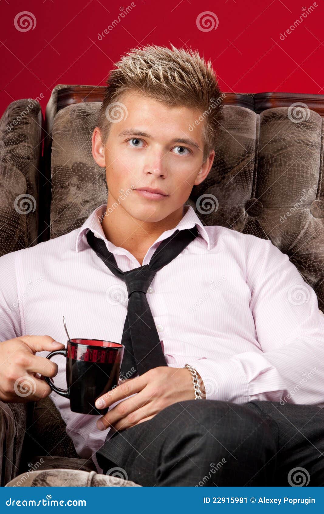A man with a mug stock image. Image of male, drinking - 22915981