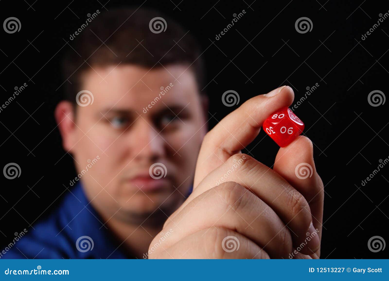 Man with Multi Sided Dice Right Stock Image - Image of numbers, blur ...