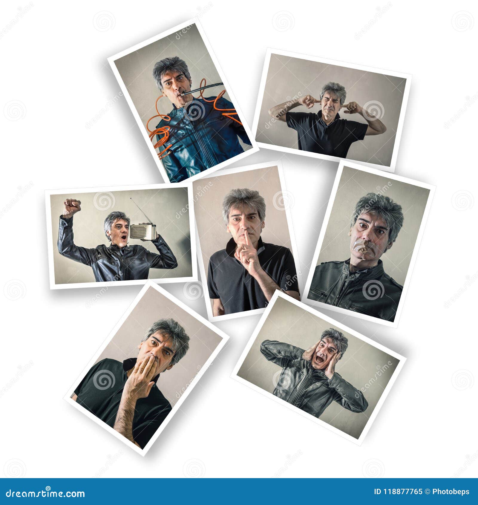 Man with Multiple Expressions Stock Image - Image of friendship ...
