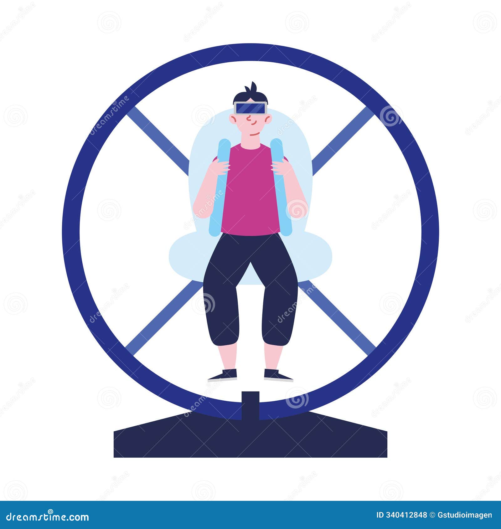 Man in Multiverse Simulation Experiences Stock Illustration ...