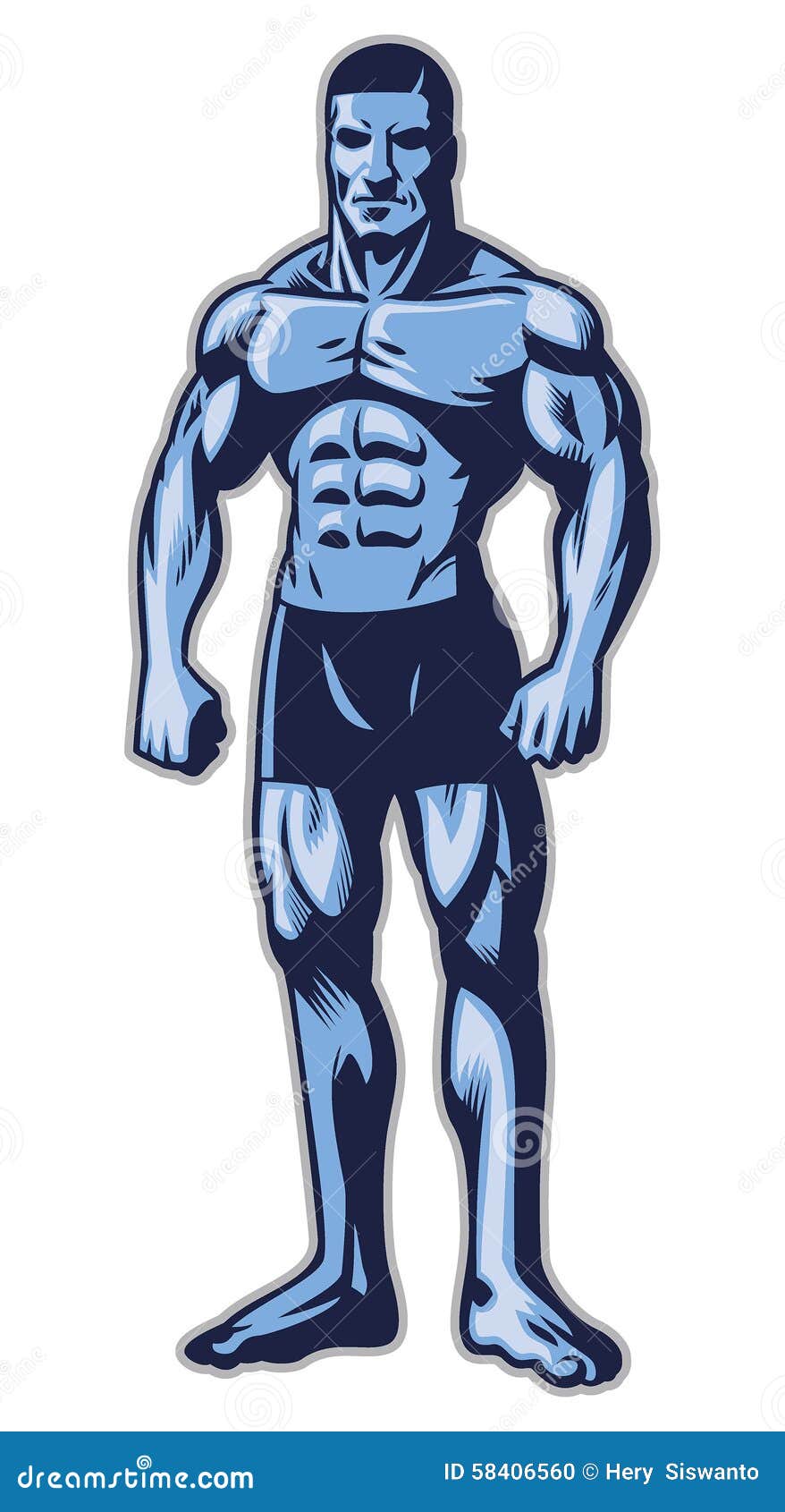 Man with Muscle Bodybuilder Body Stock Vector - Illustration of graphic ...