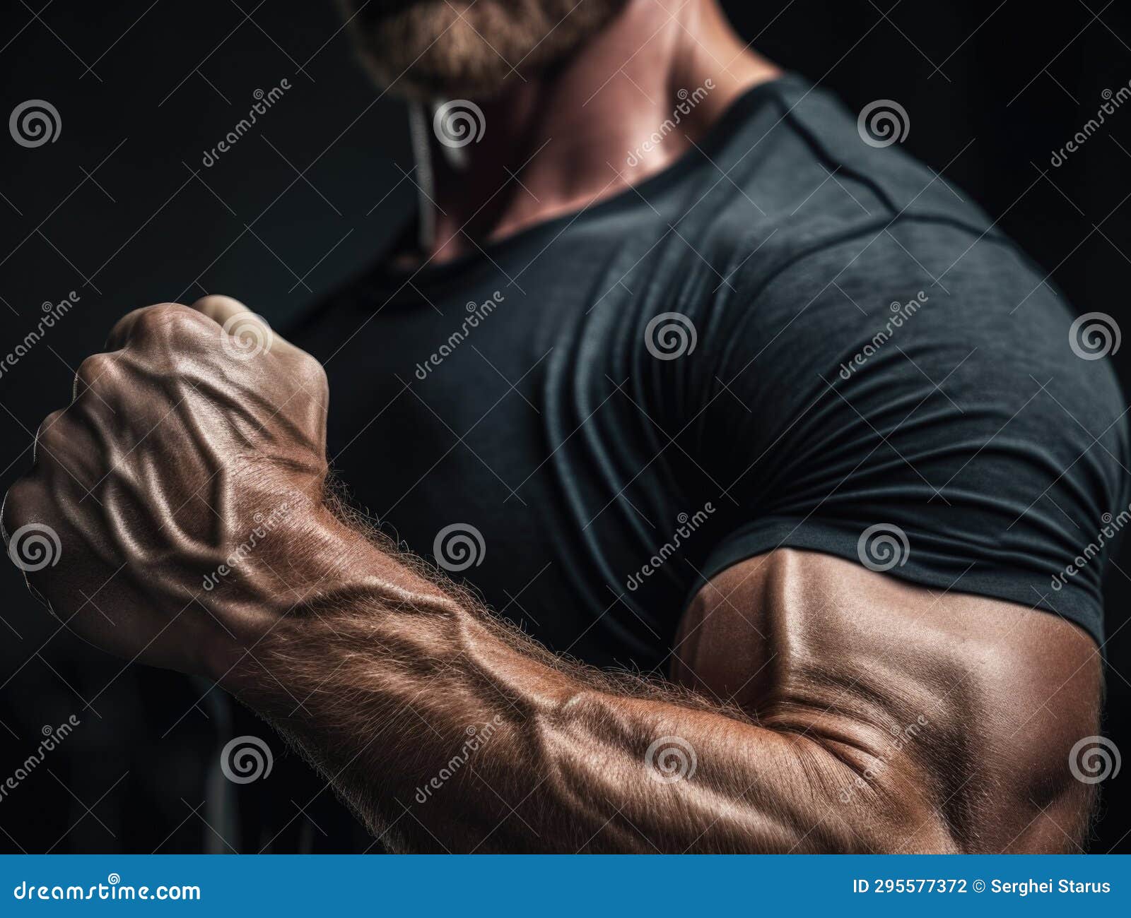 A Man with a Muscular Arm and Hand, AI Stock Photo - Image of athlete ...