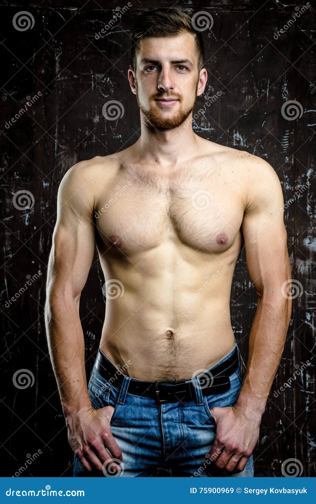 Man with muscular body stock image. Image of young, studio - 75900969
