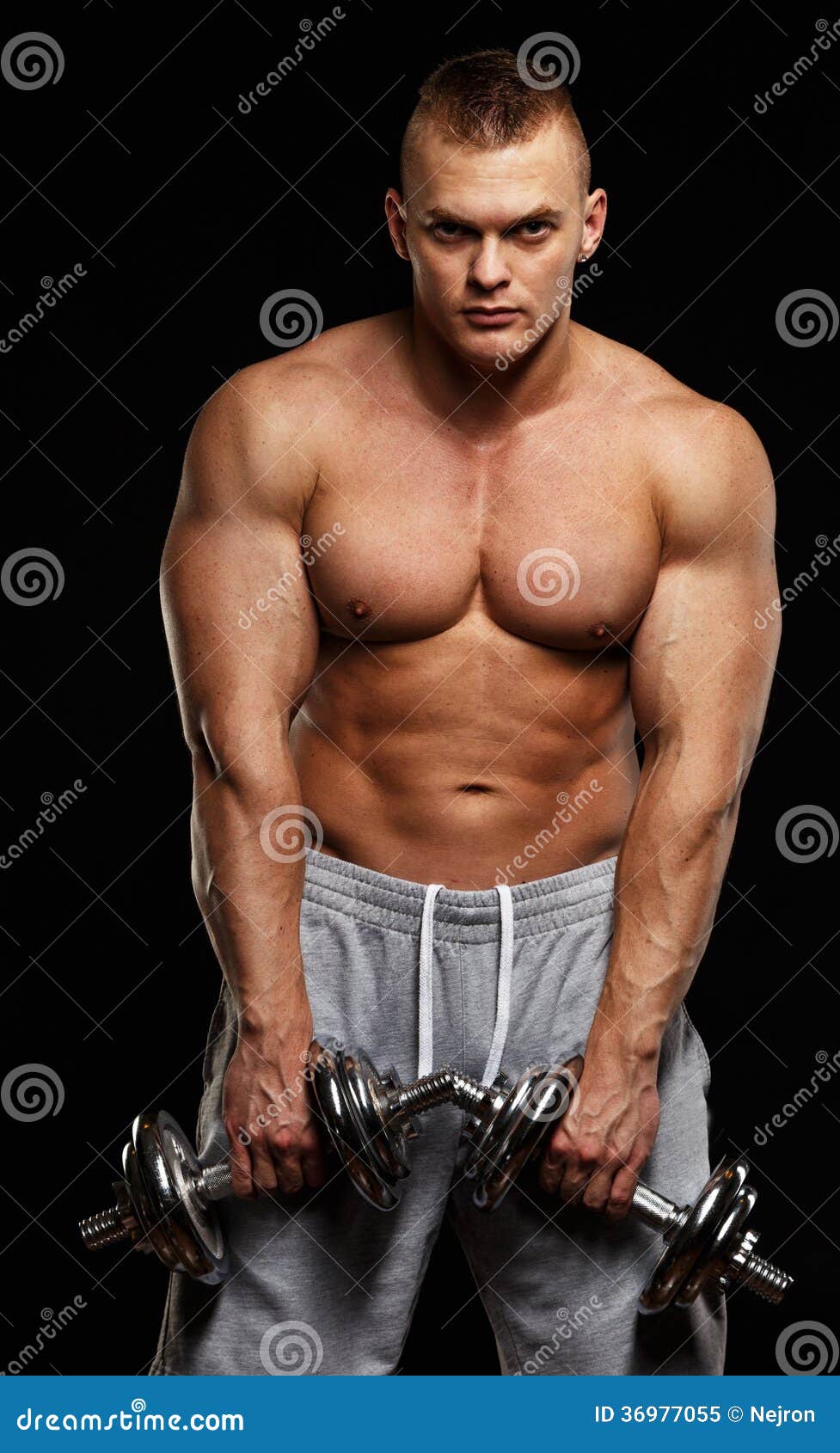Man with Muscular Torso Posing Stock Image - Image of fitness, athlete ...