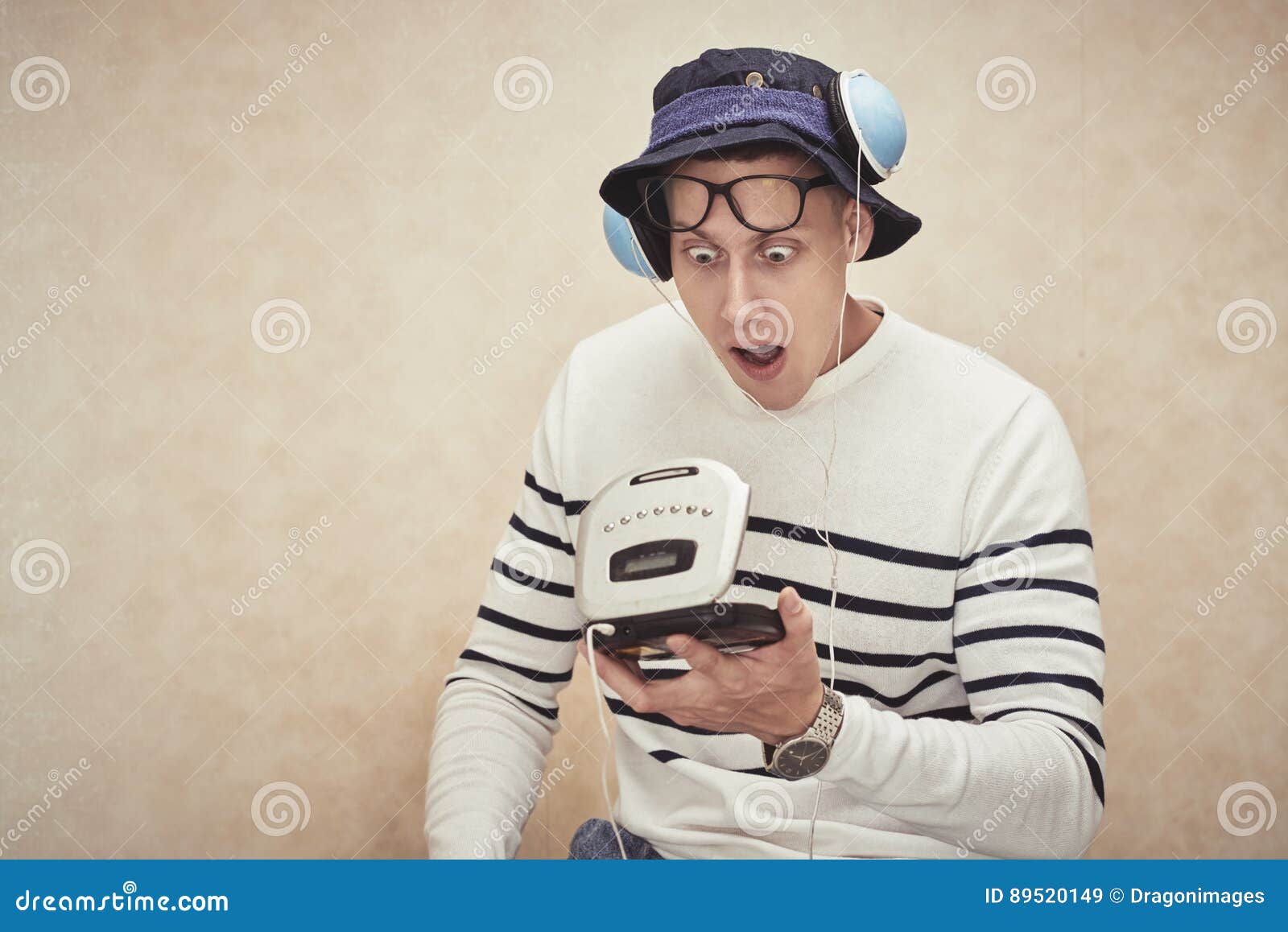 Man with music player stock image. Image of caucasian - 89520149