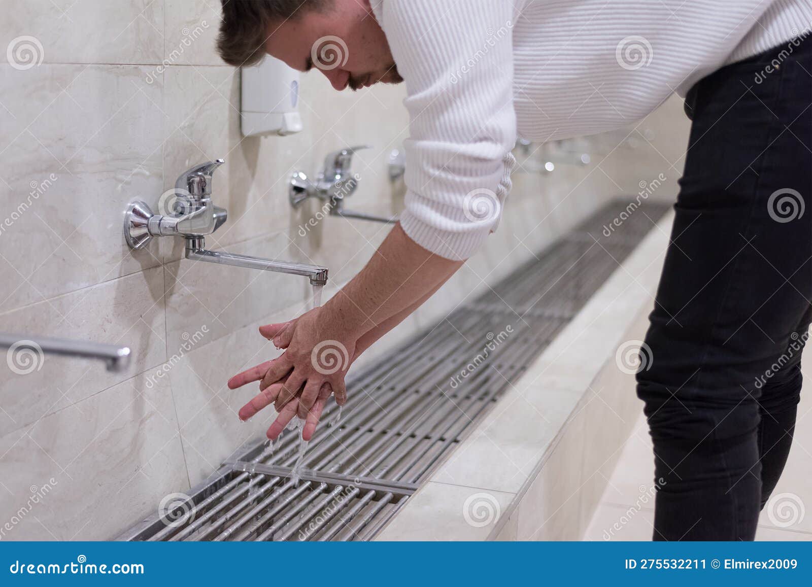 Man Muslim Perform Ablution or Wudu at the Mosque. Washing before Pray ...
