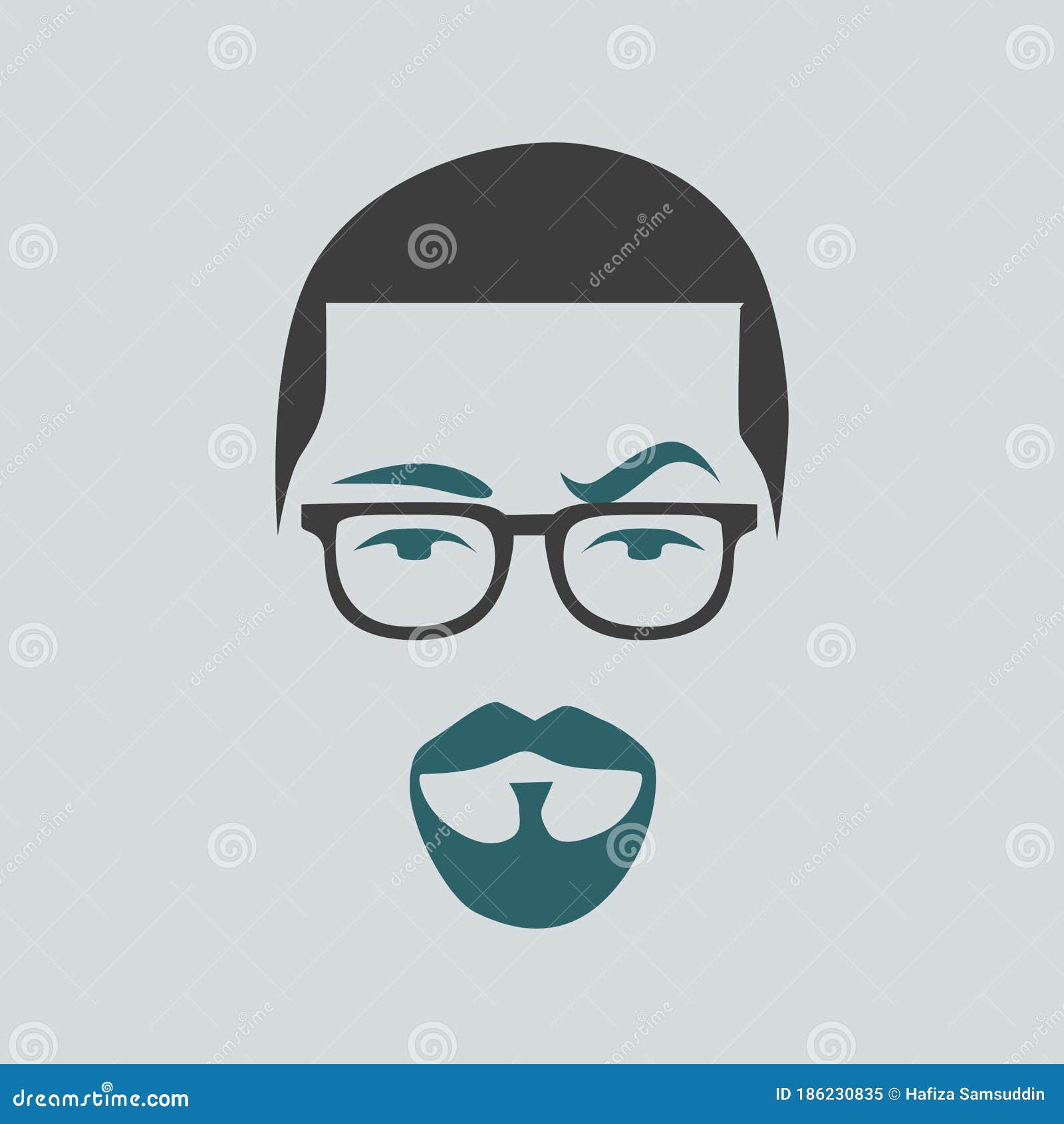 Man with Mustache and Beard. Vector Illustration Decorative Design ...