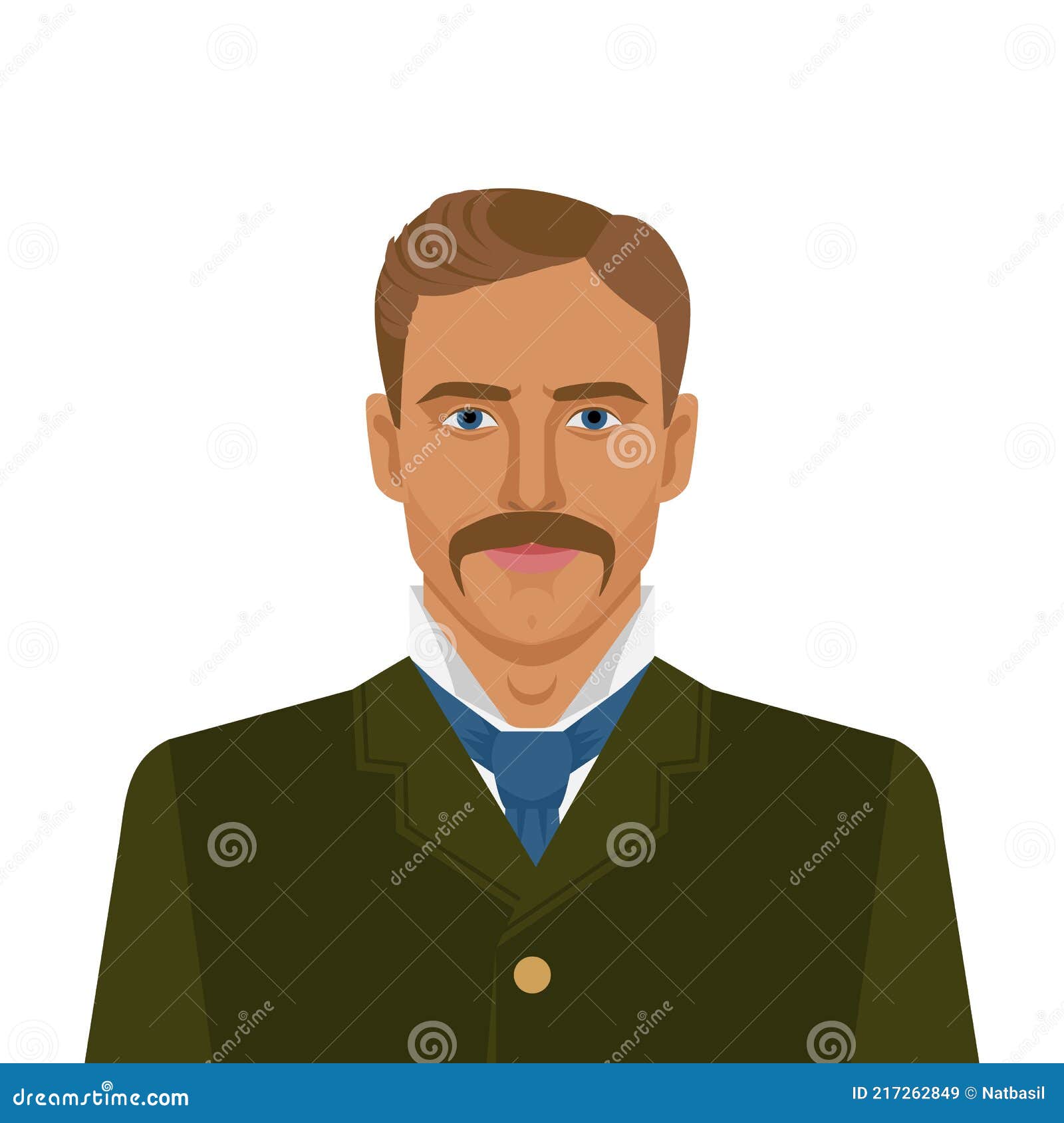 Man with Mustache in Retro Suit Stock Vector - Illustration of retro ...