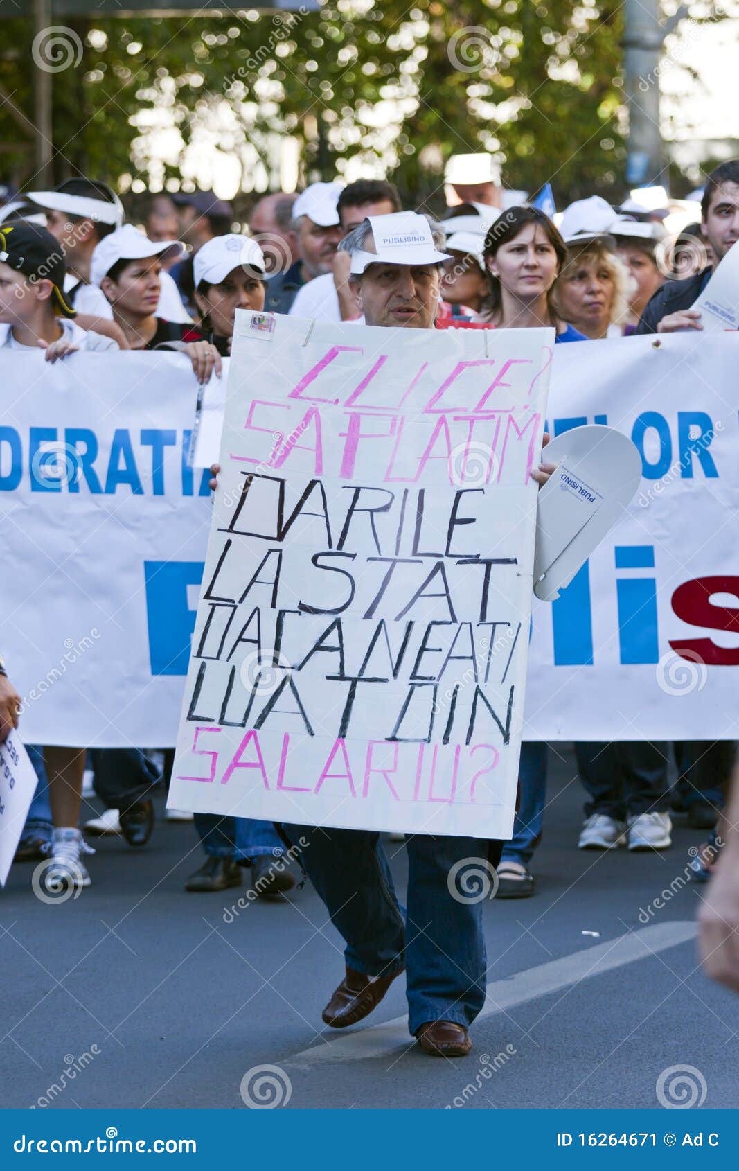 Man at the National Unit Wage Protest Editorial Photo - Image of blue ...