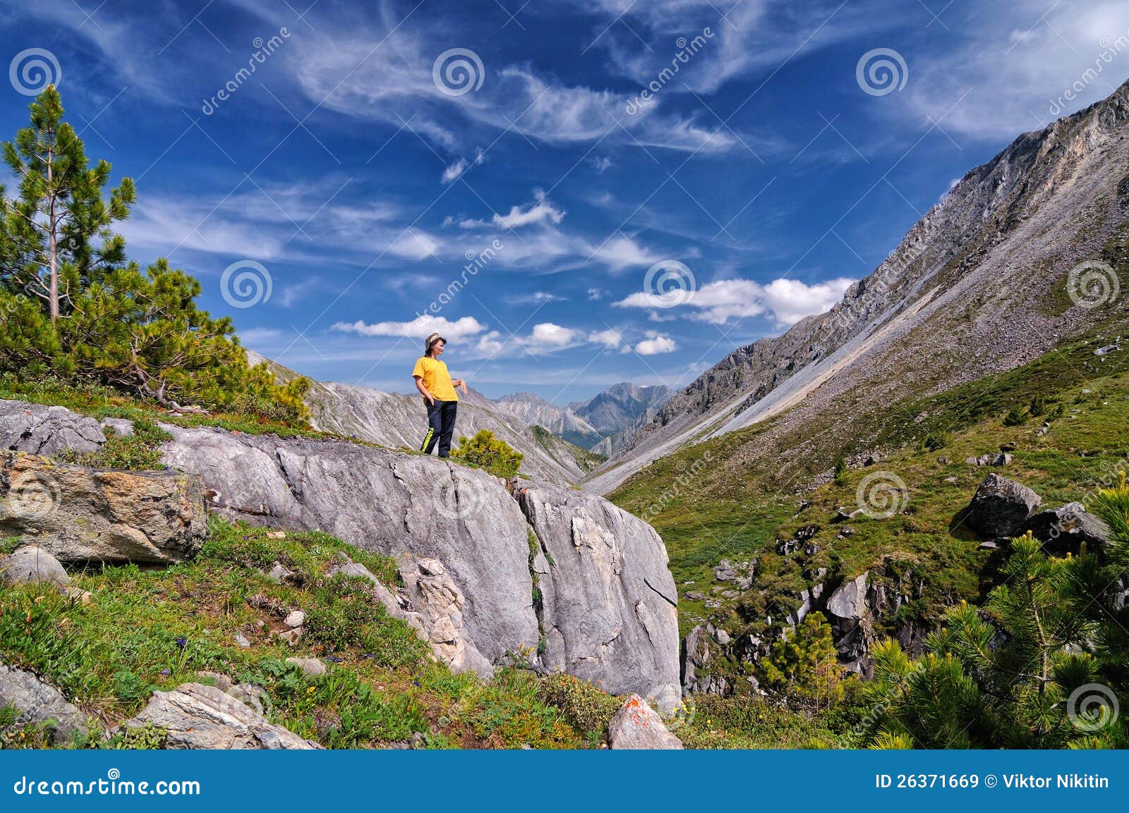 Man and nature stock image. Image of stones, mountains - 26371669