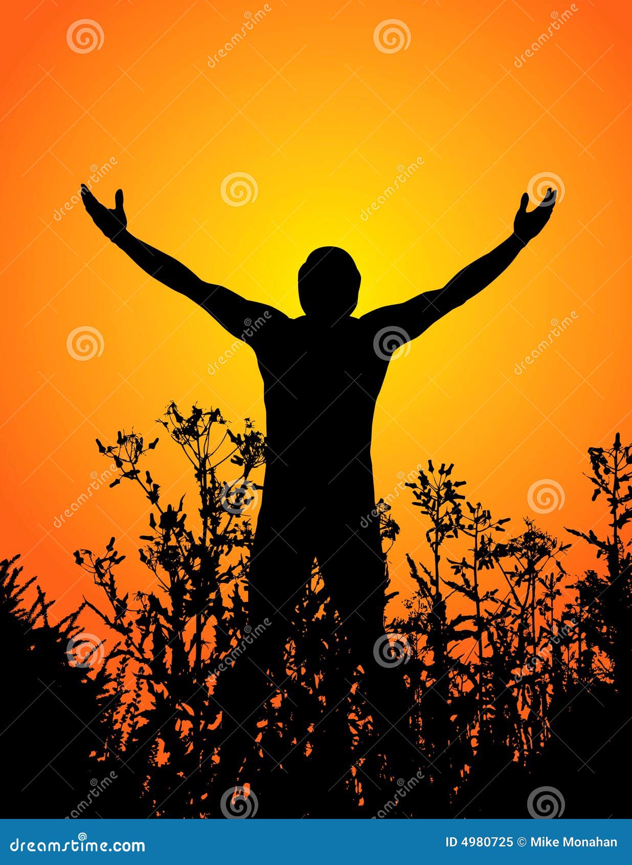 Man and Nature stock vector. Illustration of hand, standing - 4980725