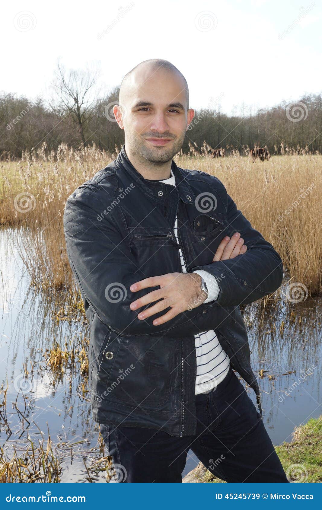 Man in the nature stock image. Image of brown, field - 45245739