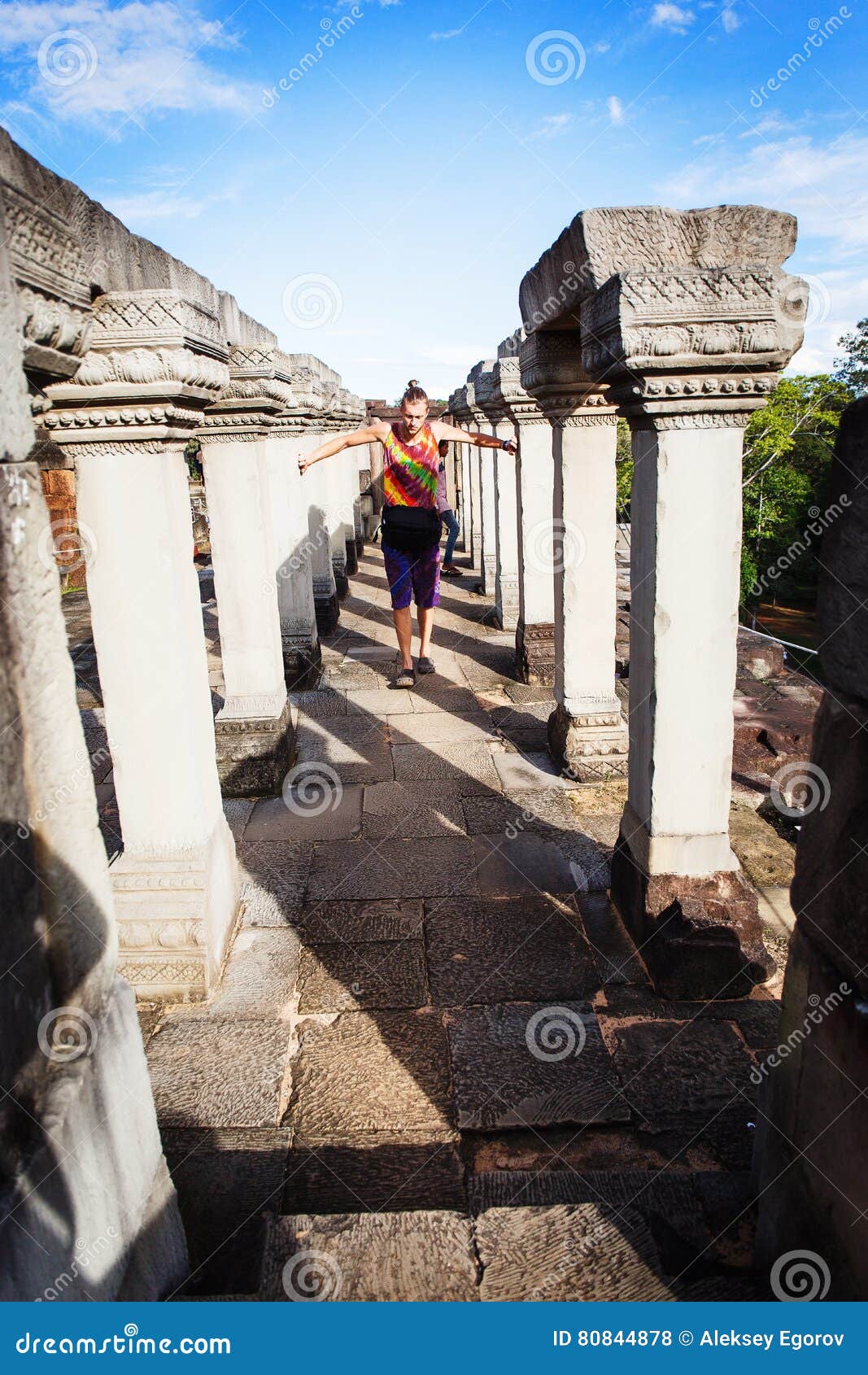 Man near the columns stock photo. Image of beautiful - 80844878