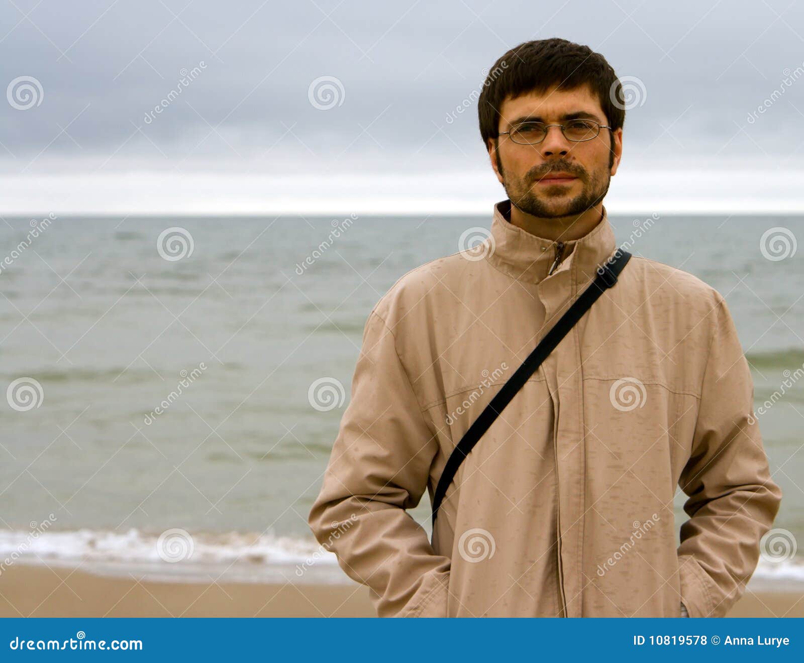 Man near the Sea stock photo. Image of clothing, person - 10819578