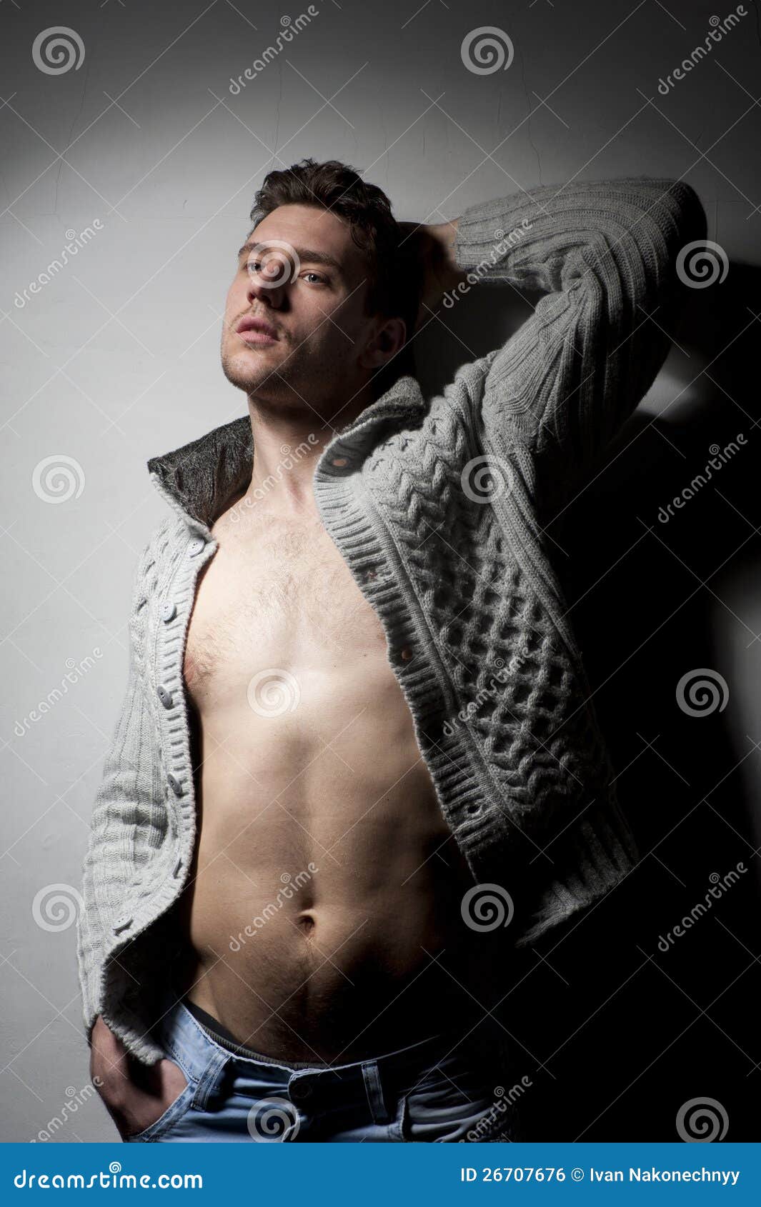 Man near the wall stock photo. Image of eyesight, face - 26707676
