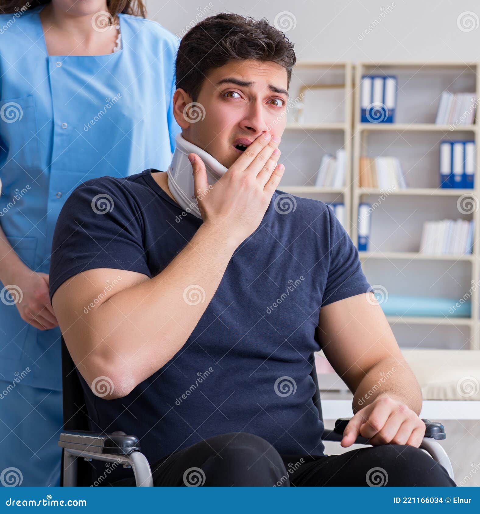 Man with Neck Injury Visiting Doctor for Check-up Stock Photo - Image ...