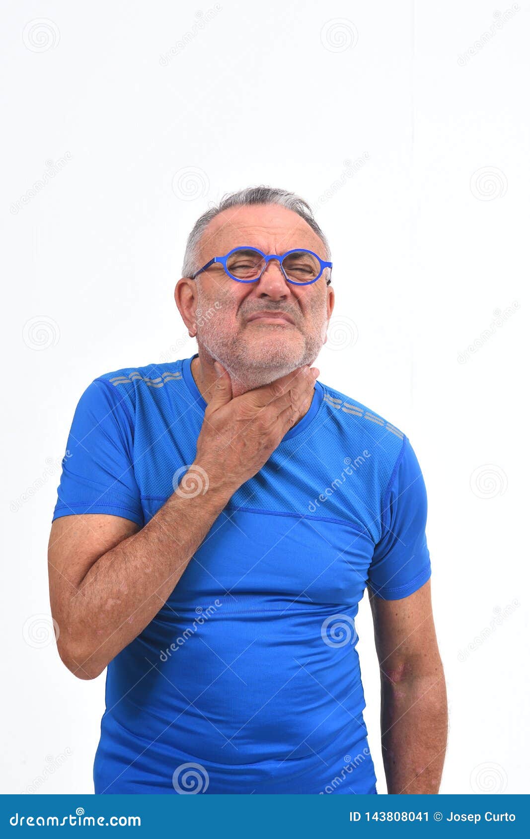 Man with Neck on White Background Stock Image - Image of portrait ...