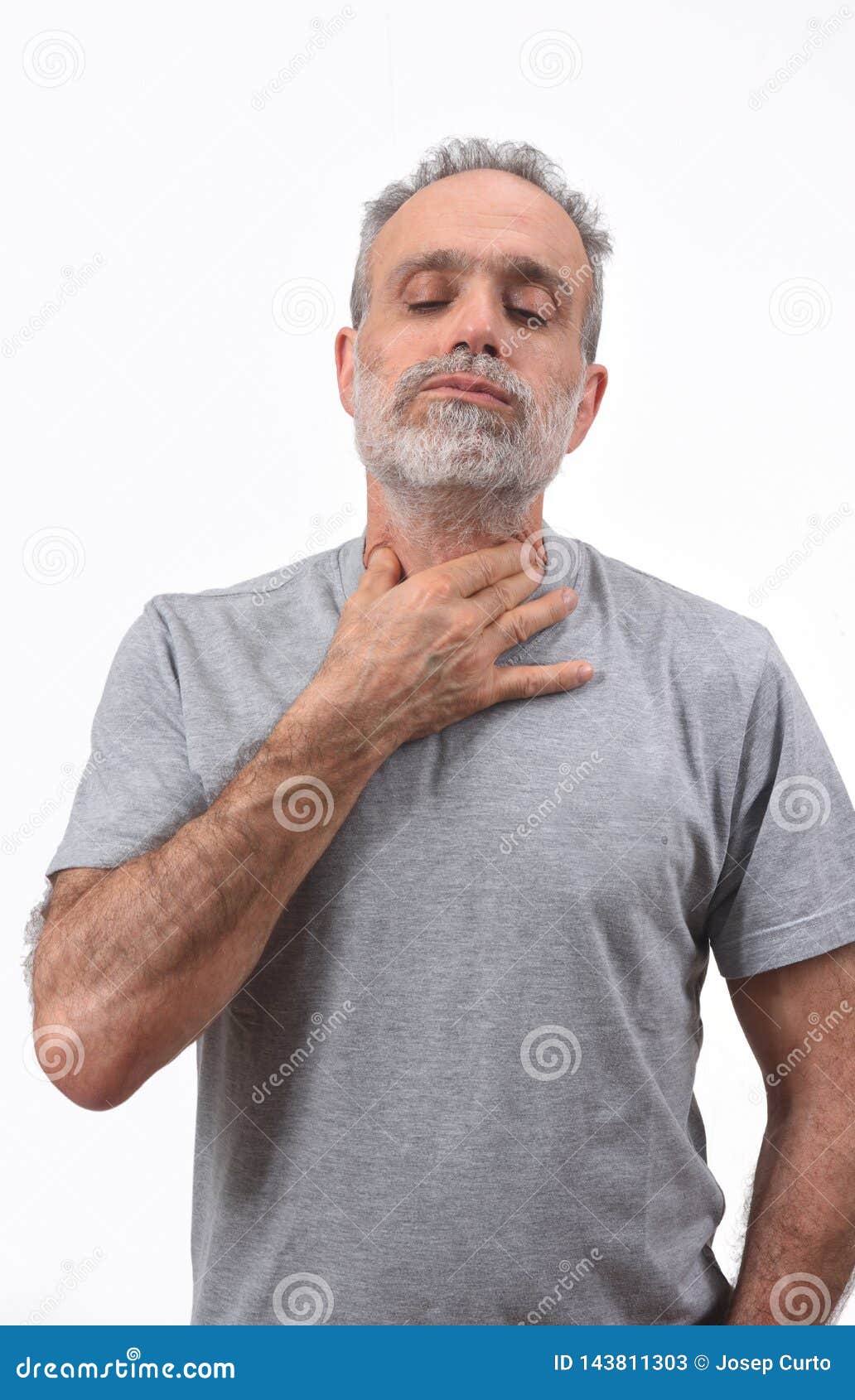 Man with Neck on White Background Stock Image - Image of medical ...