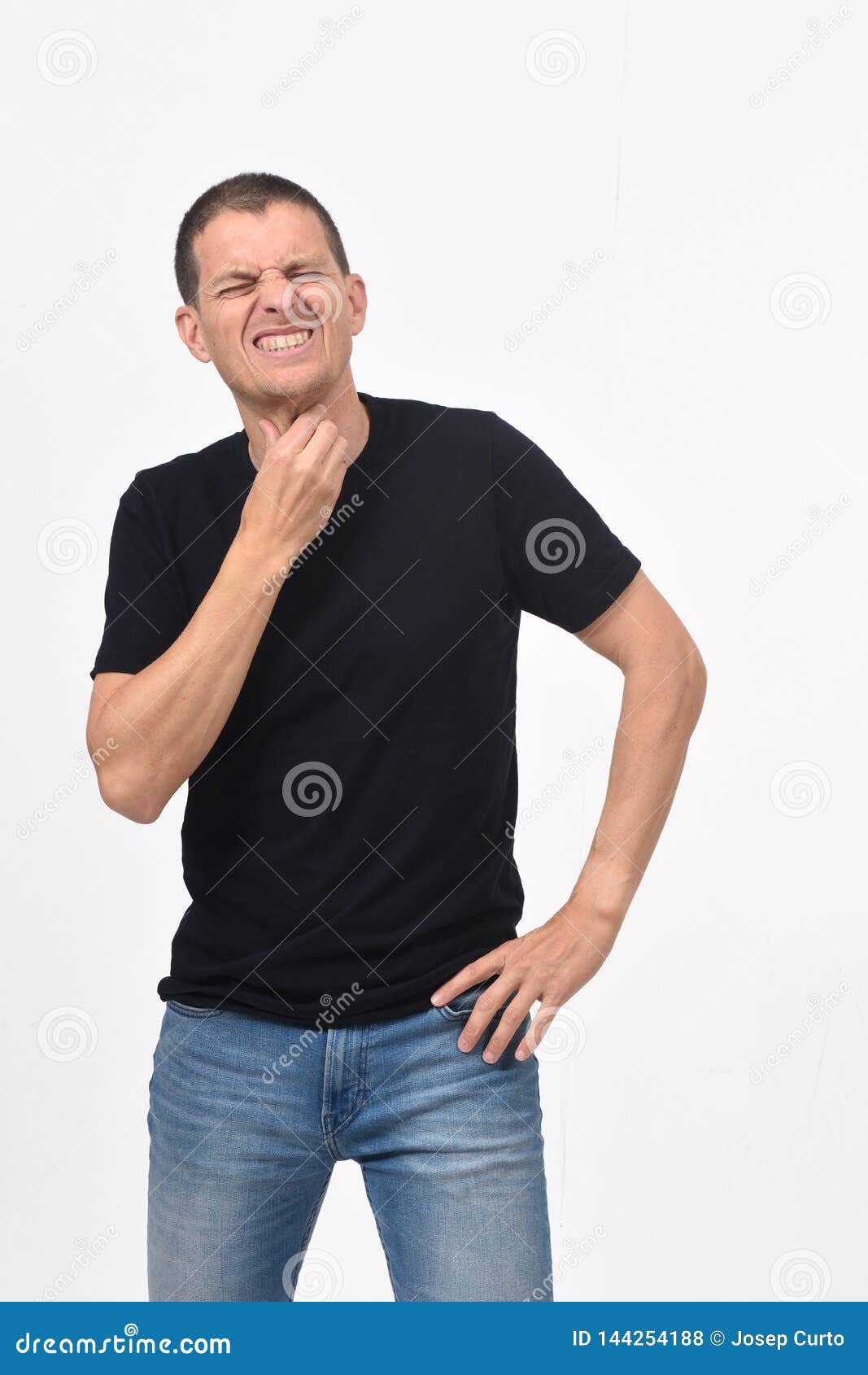 Man with Neck on White Background Stock Photo - Image of portrait ...