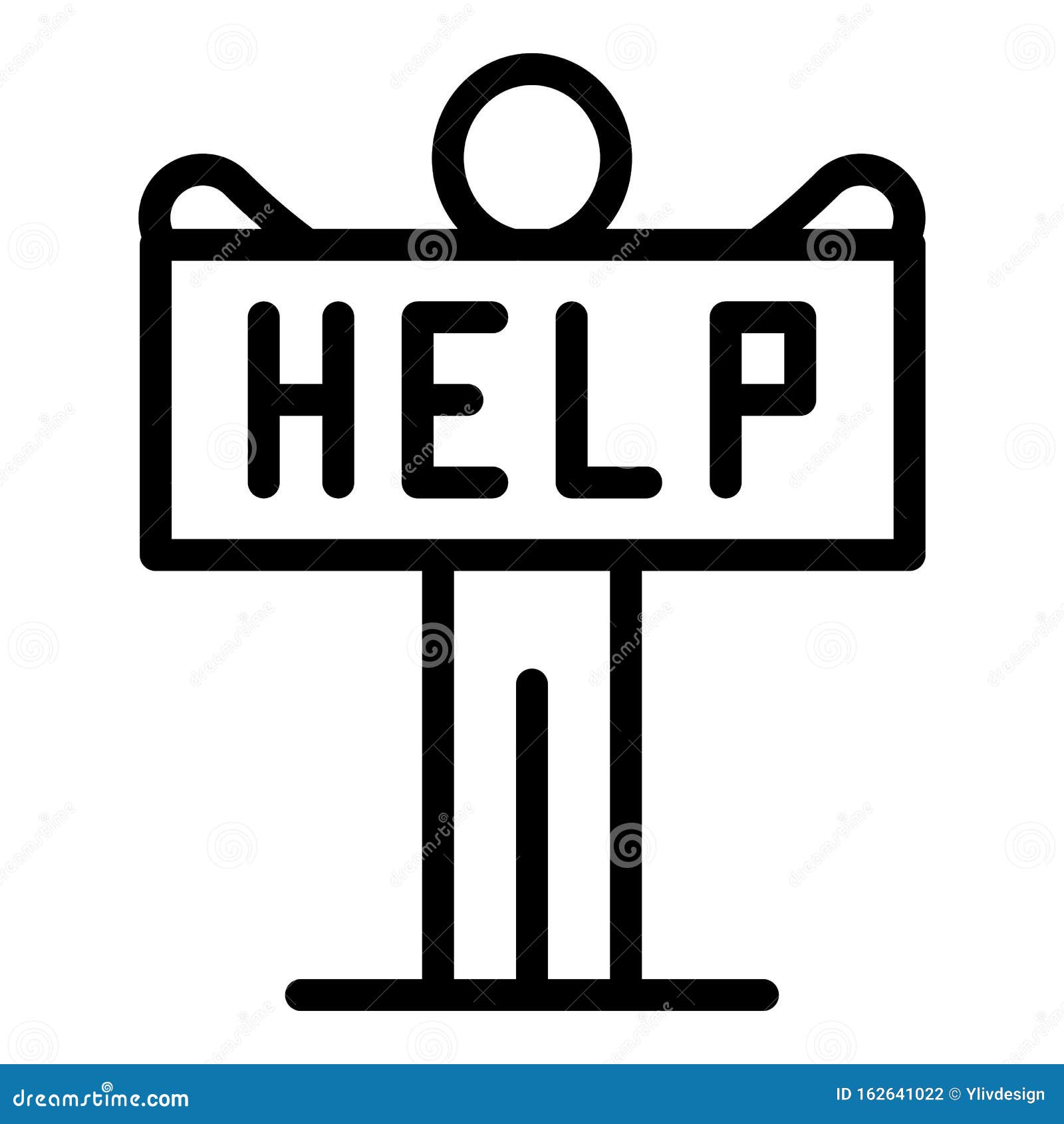 Man Need Help Icon, Outline Style Stock Vector - Illustration of ...