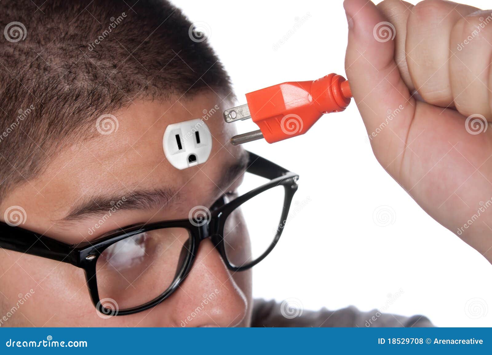 Man Needing a Recharge stock photo. Image of outlet, concept - 18529708