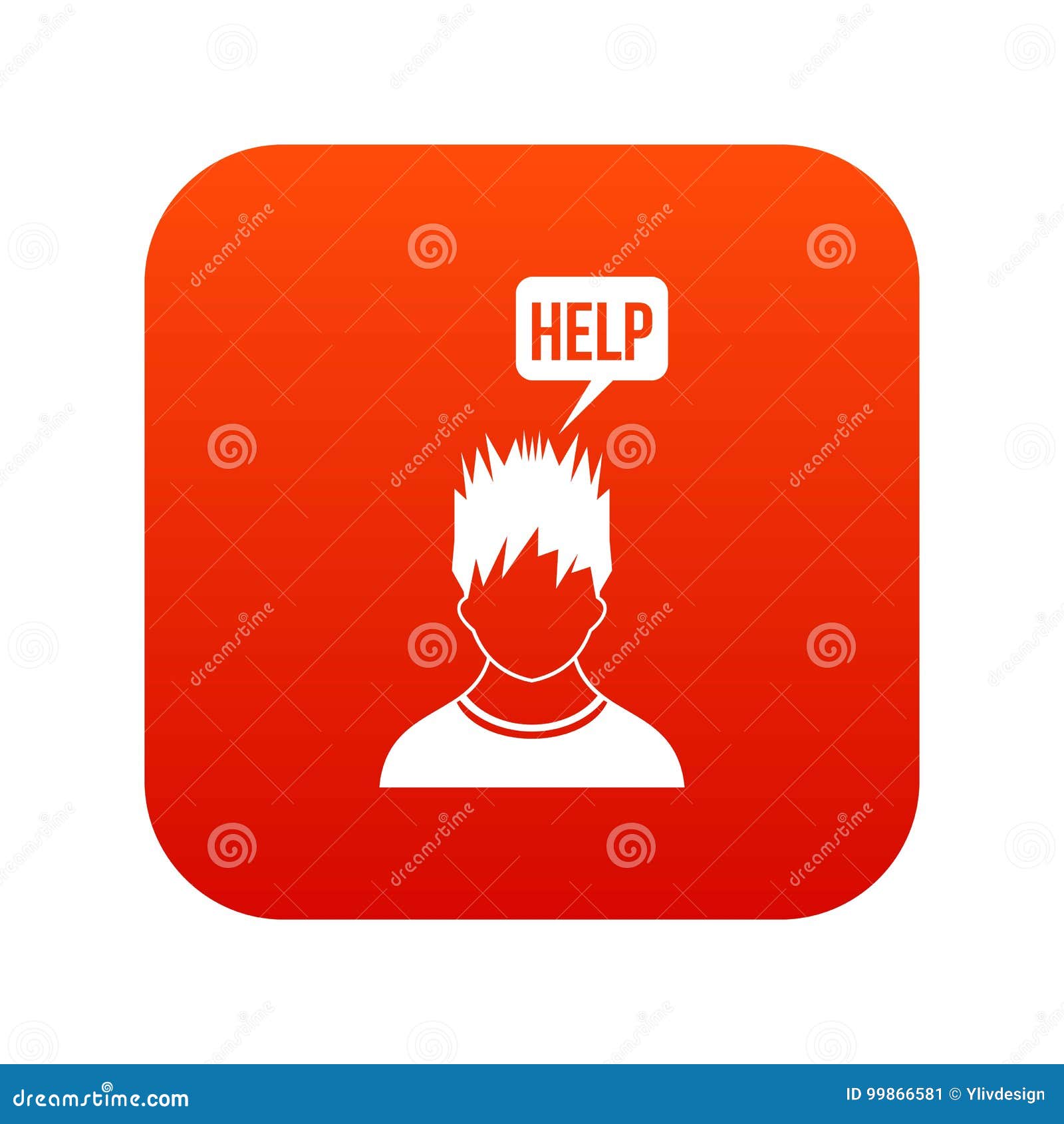 Man Needs Help Icon Digital Red Stock Vector - Illustration of human ...