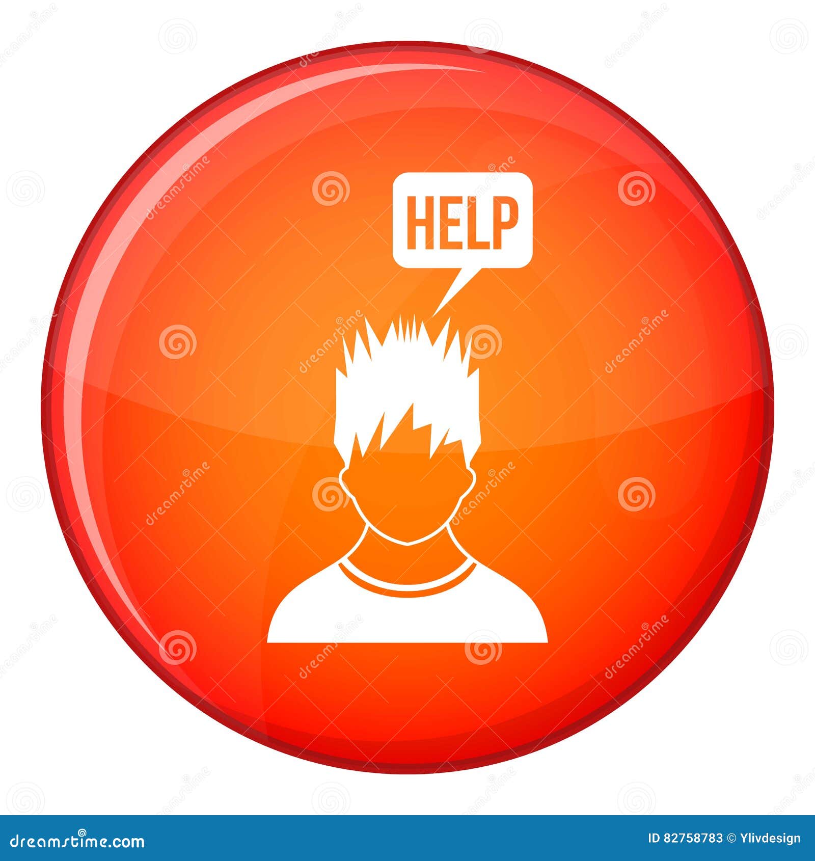 Man Needs Help Icon, Flat Style Stock Vector - Illustration of human ...
