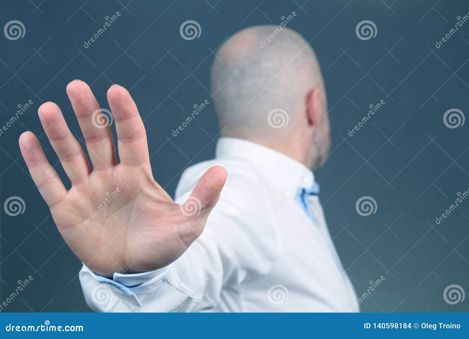 Man Negative Hand Gesture and Turned Away Stock Photo - Image of ...