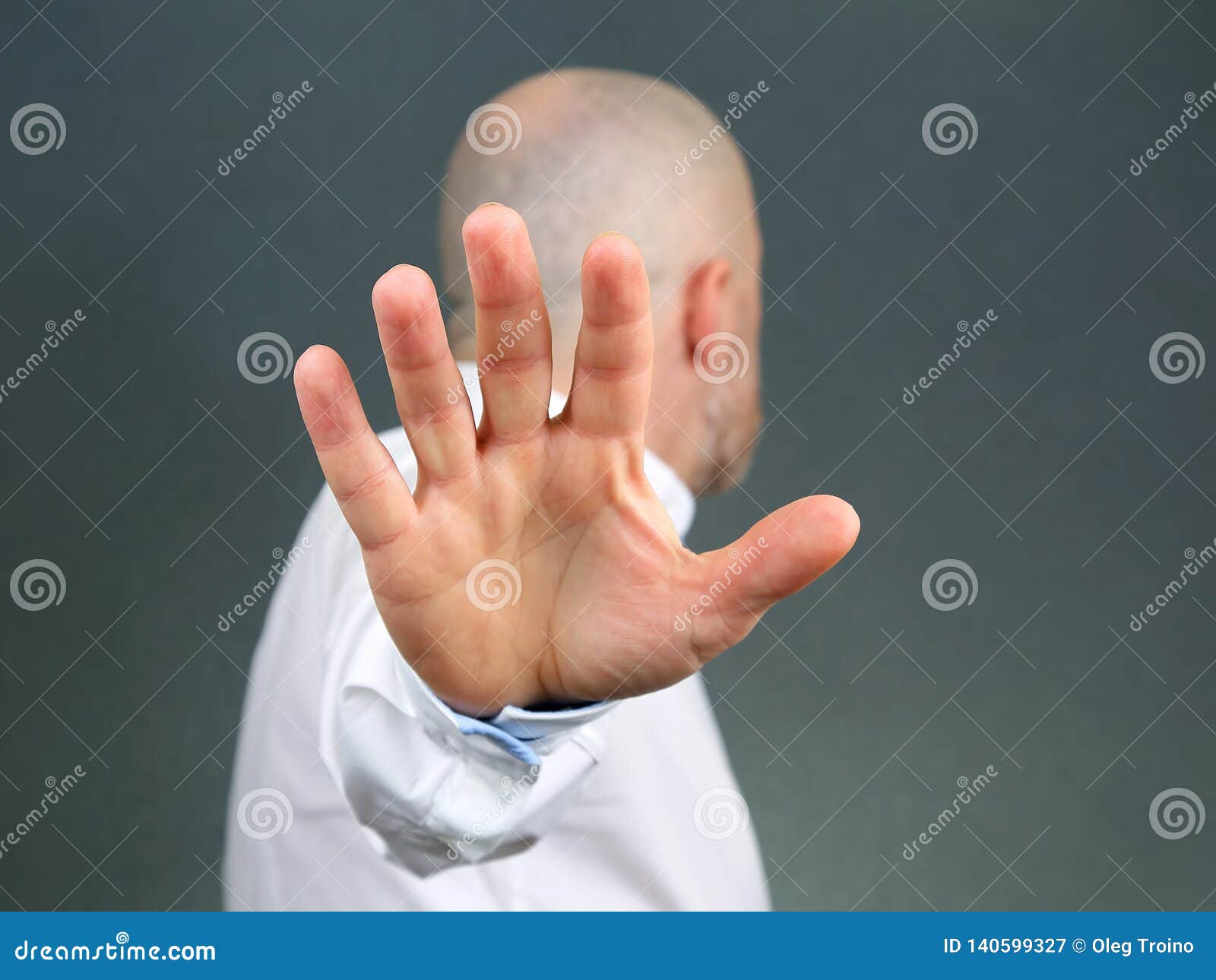 Man Negative Hand Gesture and Turned Away Stock Image - Image of ...