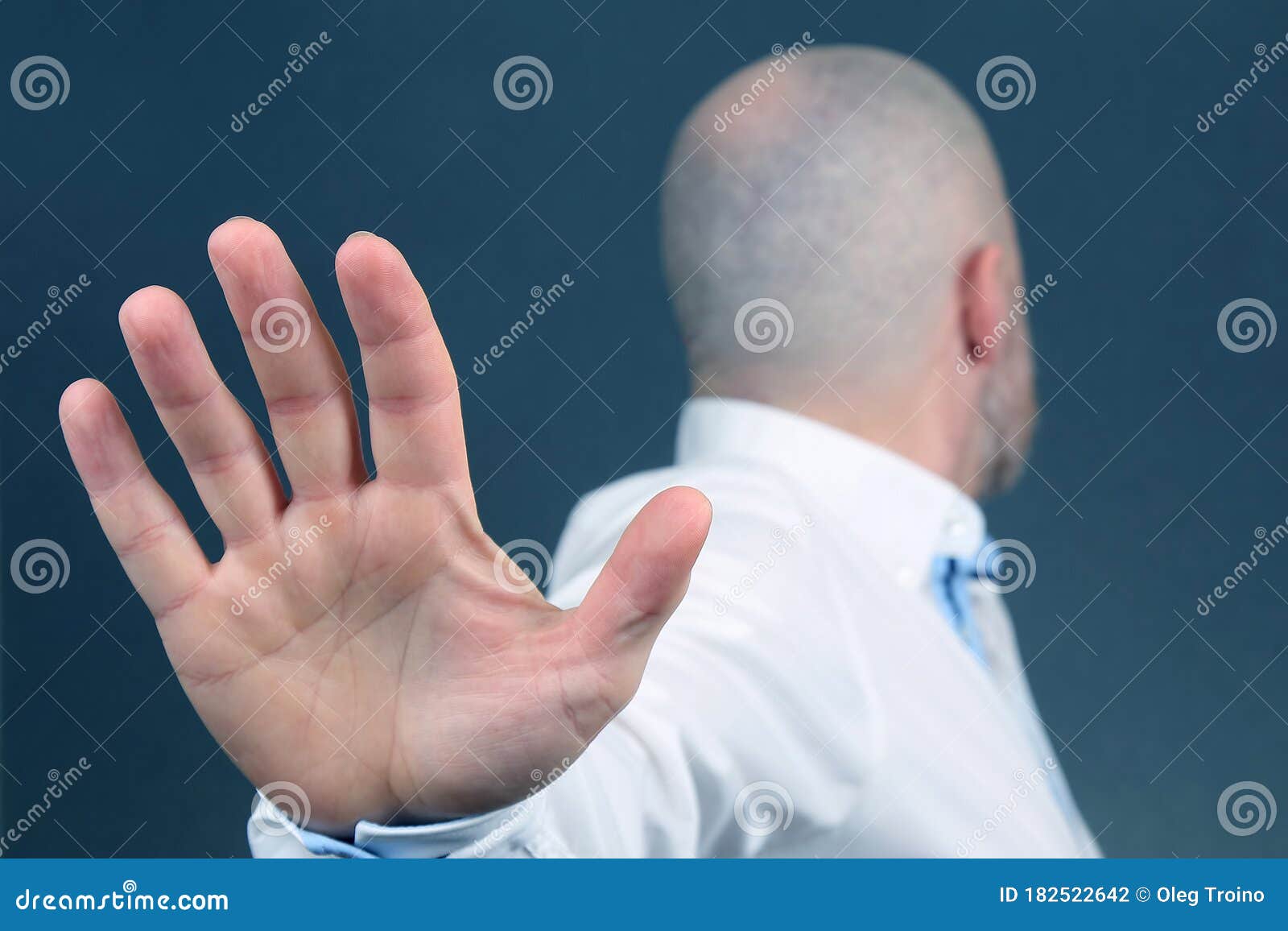 Man Negative Hand Gesture and Turned Away Stock Photo - Image of ...