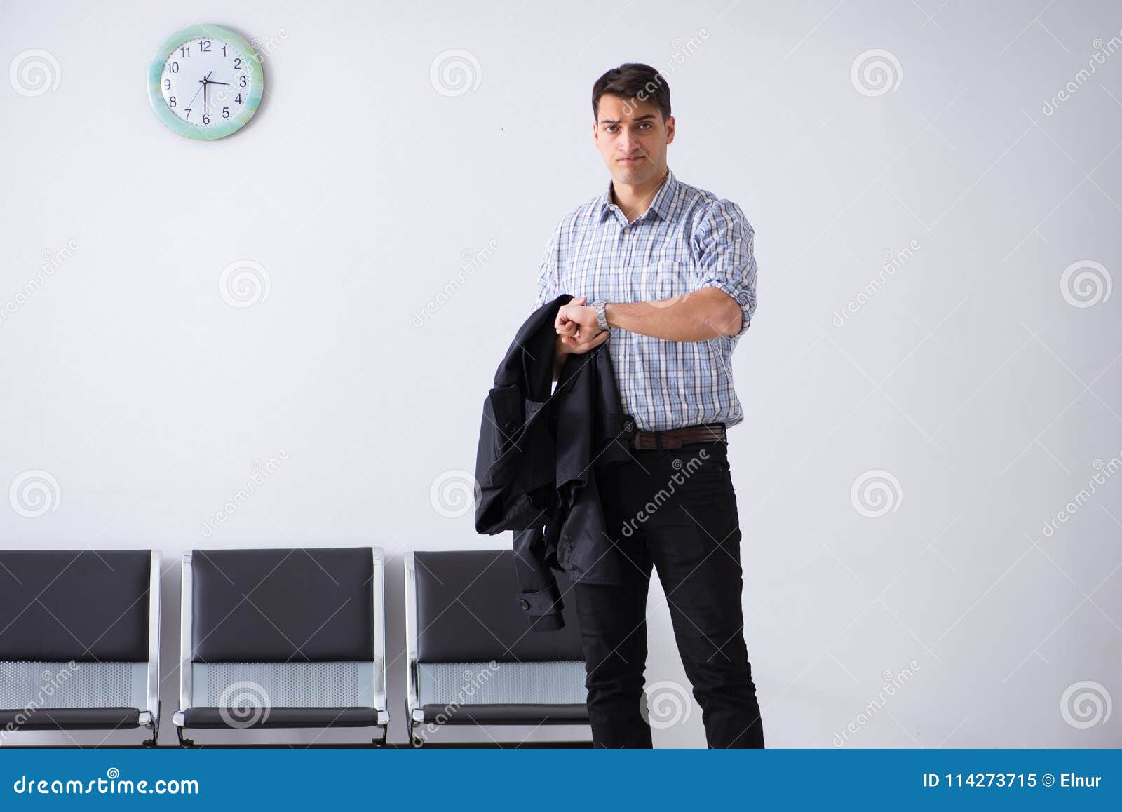 The Man Nervously Impatiently Waiting in the Lobby Stock Image - Image ...