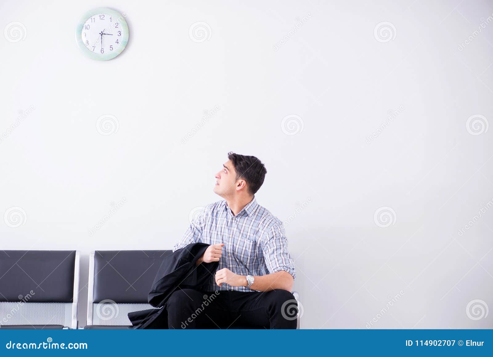 The Man Nervously Impatiently Waiting in the Lobby Stock Image - Image ...