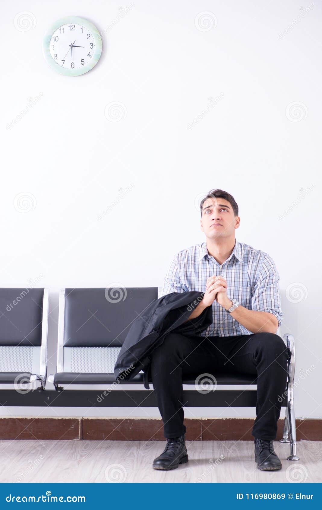 The Man Nervously Impatiently Waiting in the Lobby Stock Image - Image ...