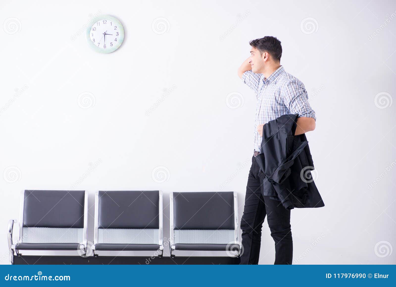 The Man Nervously Impatiently Waiting in the Lobby Stock Photo - Image ...