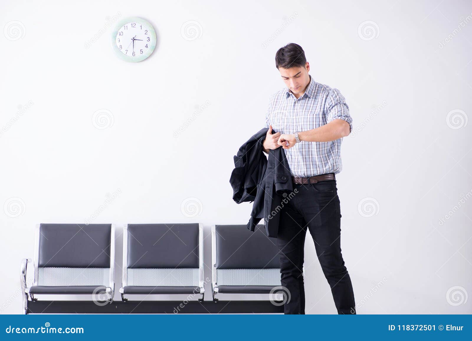 The Man Nervously Impatiently Waiting in the Lobby Stock Image - Image ...