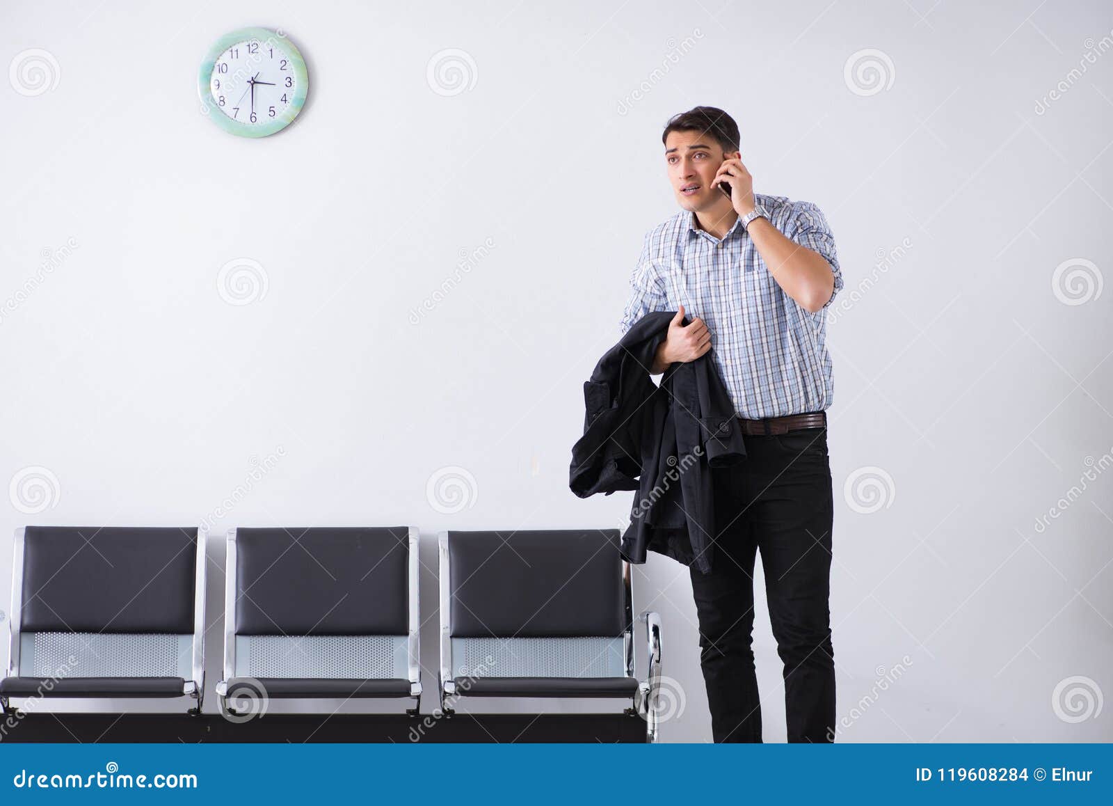 Man Impatiently Waiting For Woman To Do Makeup Royalty-Free Stock Photo ...