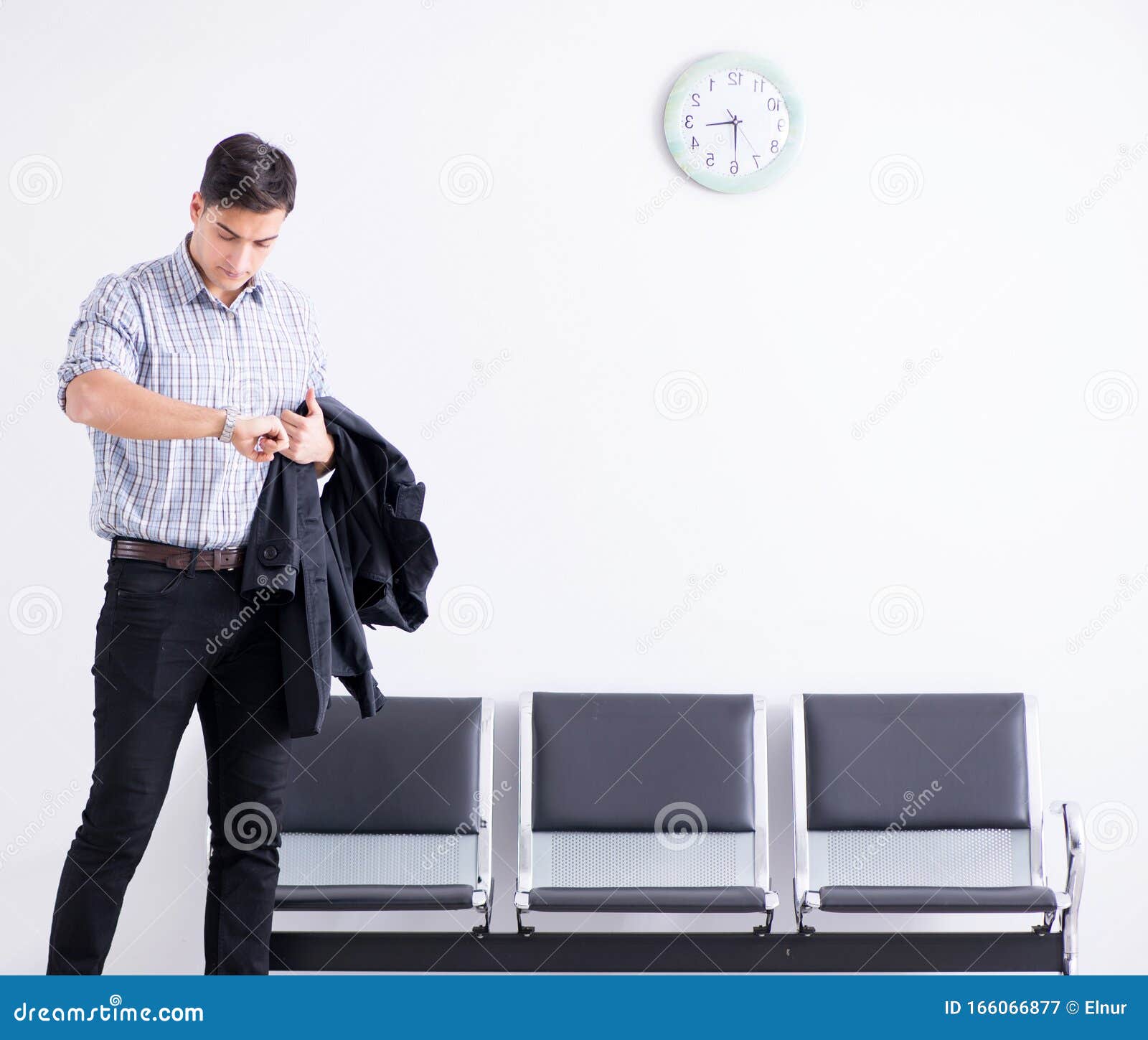 Man Nervously Impatiently Waiting in the Lobby Stock Image - Image of ...