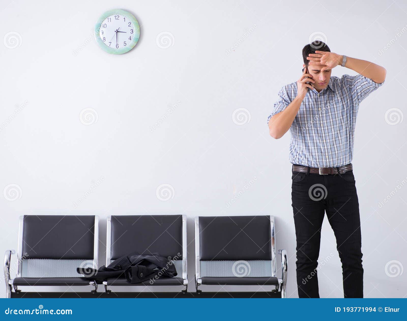 Man Nervously Impatiently Waiting in the Lobby Stock Photo - Image of ...