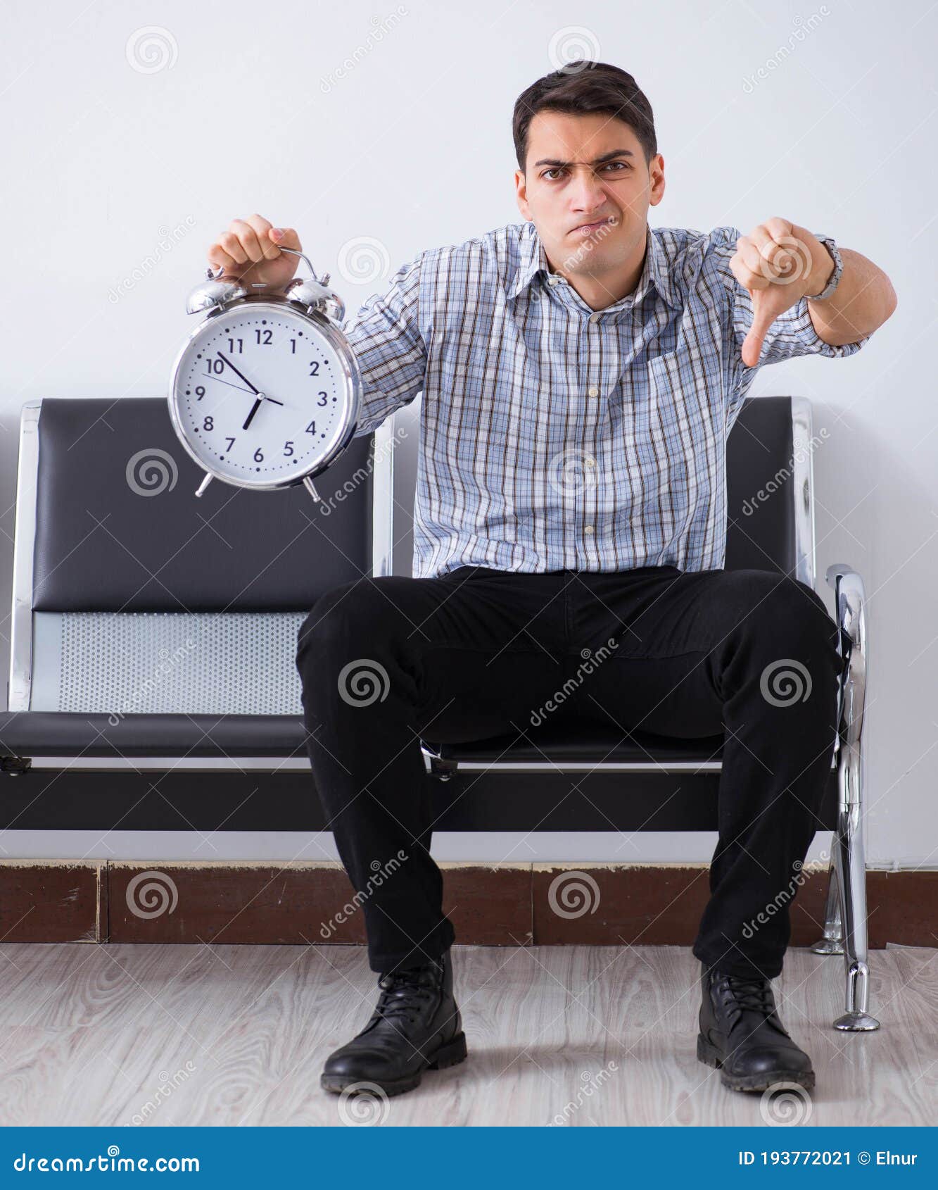 Man Nervously Impatiently Waiting in the Lobby Stock Image - Image of ...