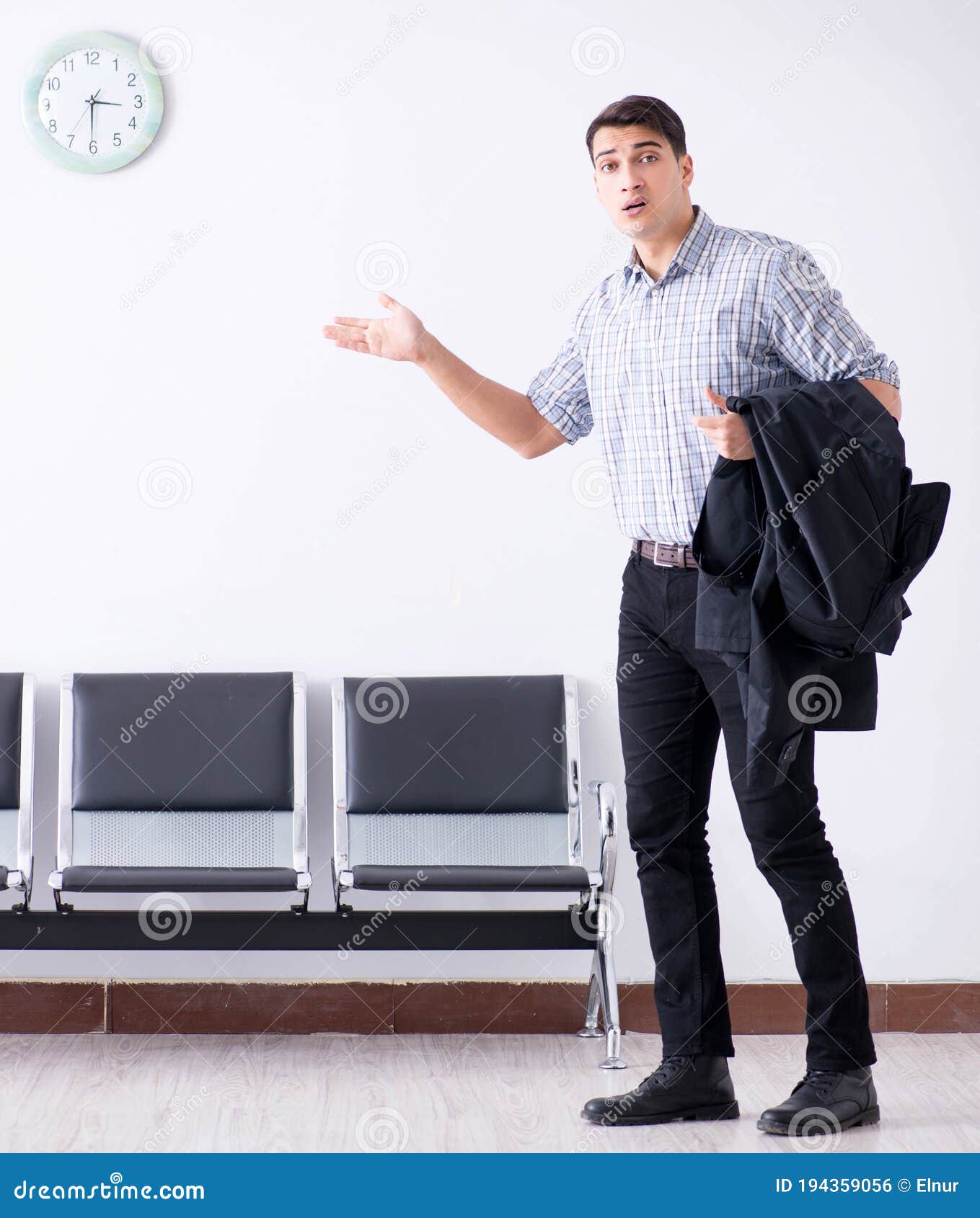 Man Nervously Impatiently Waiting in the Lobby Stock Photo - Image of ...