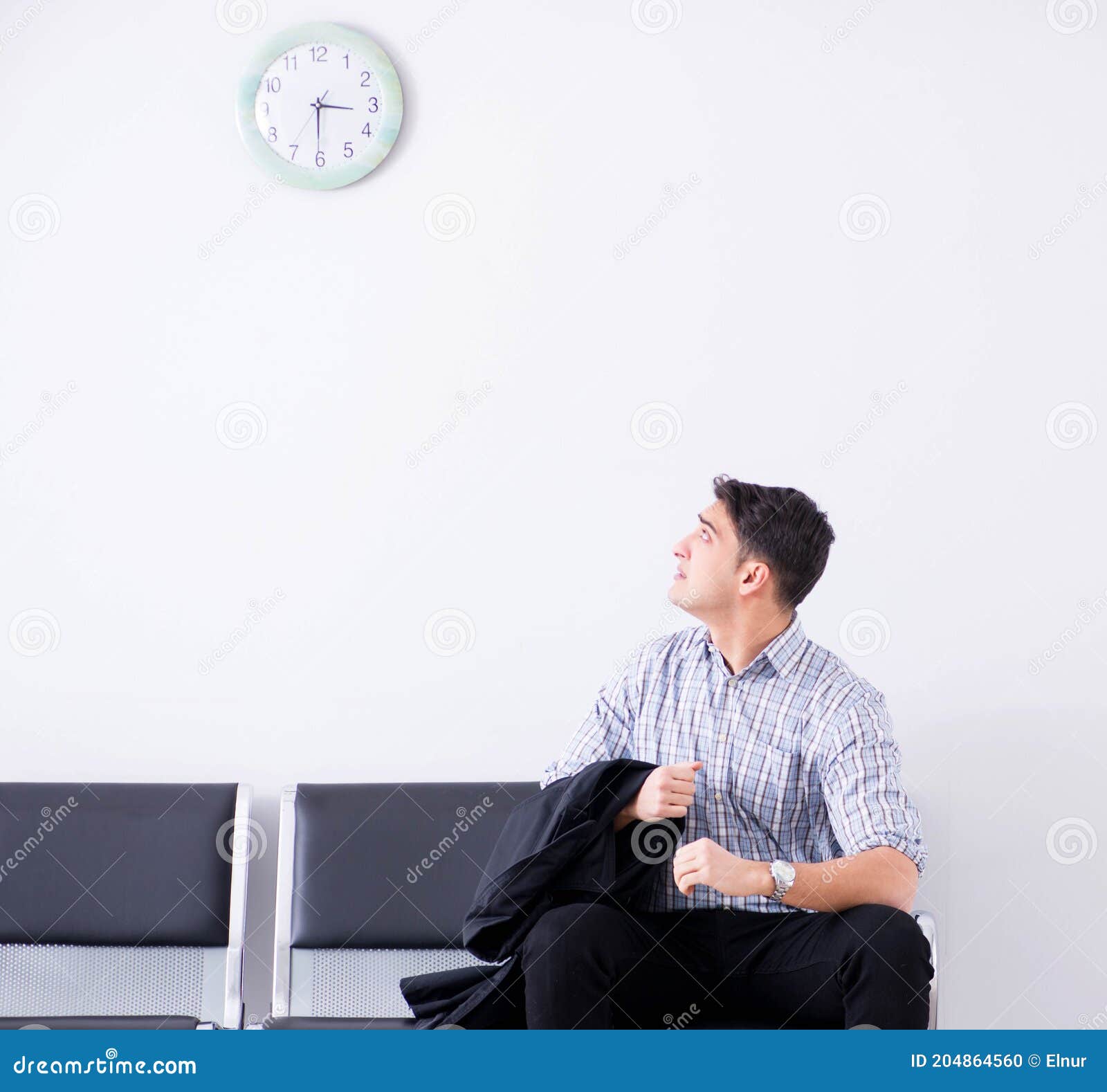 Man Nervously Impatiently Waiting in the Lobby Stock Photo - Image of ...