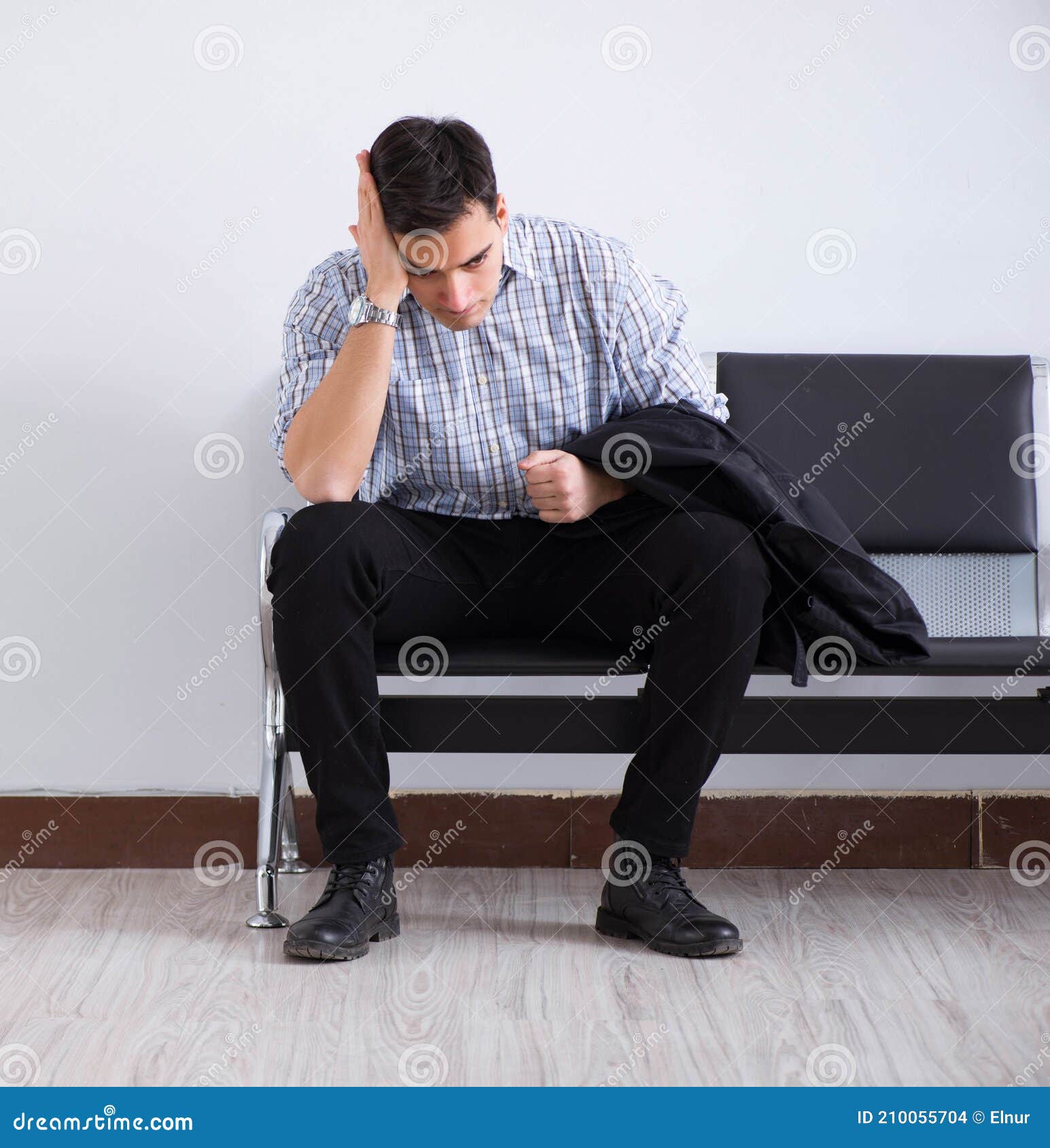 Man Nervously Impatiently Waiting in the Lobby Stock Photo - Image of ...