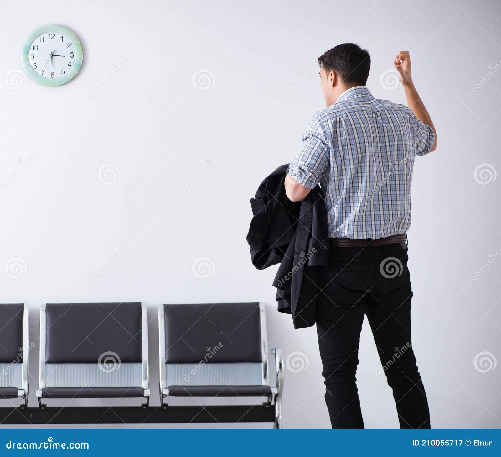 Man Nervously Impatiently Waiting in the Lobby Stock Image - Image of ...