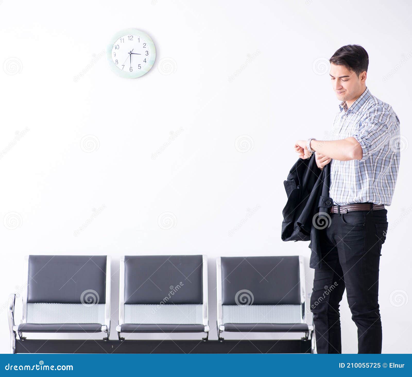 Man Nervously Impatiently Waiting in the Lobby Stock Image - Image of ...