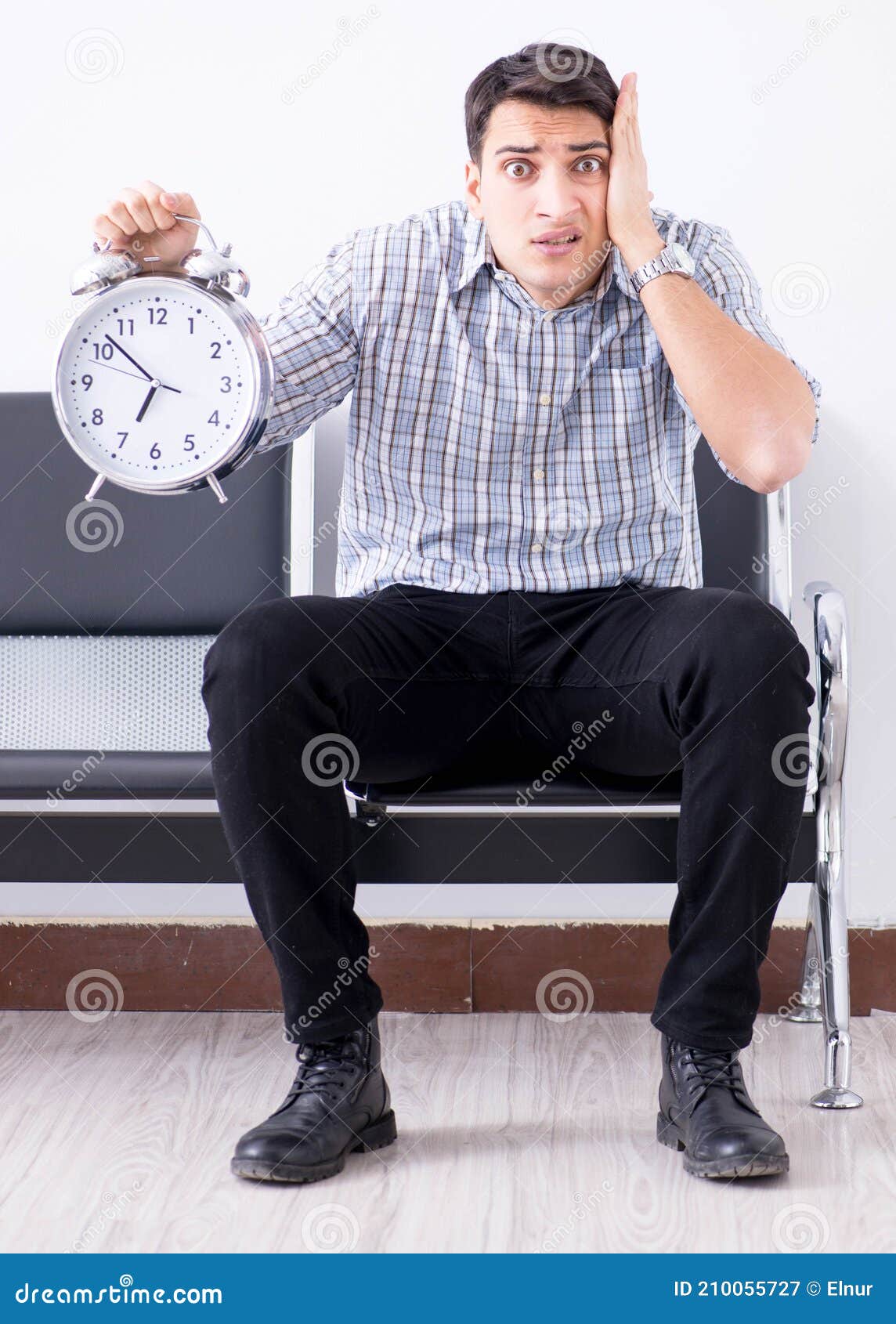 Man Nervously Impatiently Waiting in the Lobby Stock Image - Image of ...