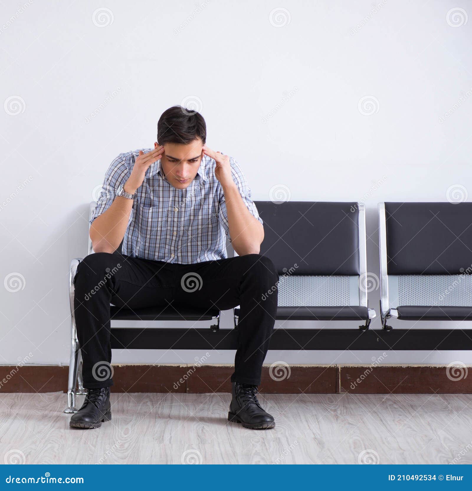 Man Nervously Impatiently Waiting in the Lobby Stock Photo - Image of ...
