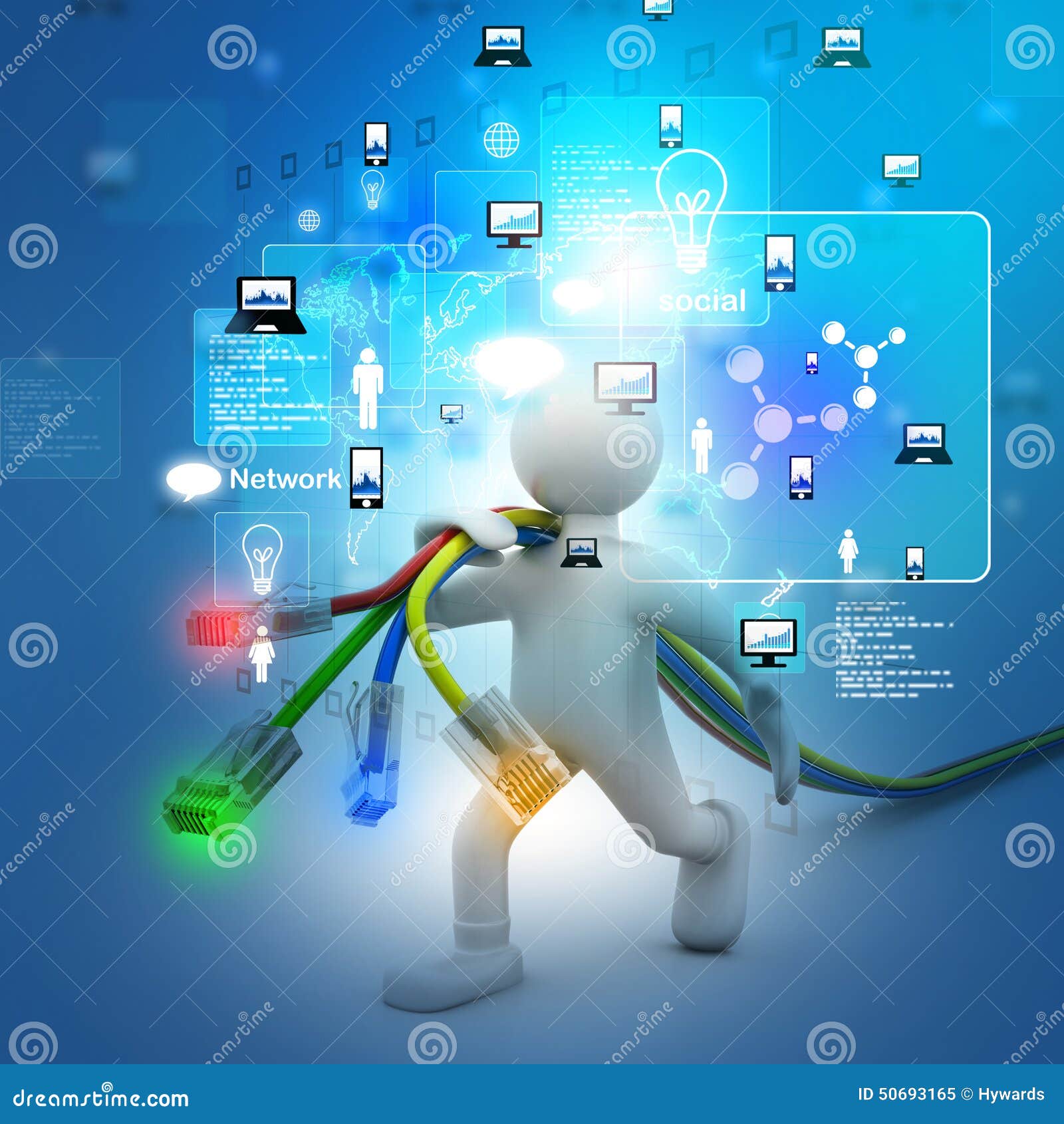 Network Cables Connected To Server Racks With Orange LEDs Royalty-Free ...