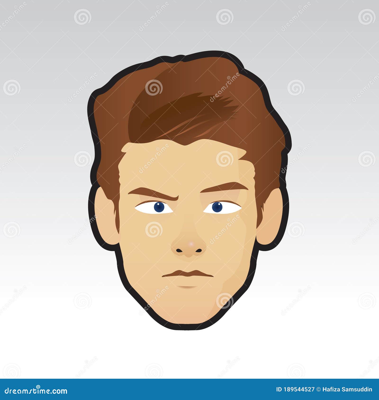 Man with Neutral Face. Vector Illustration Decorative Design Stock ...