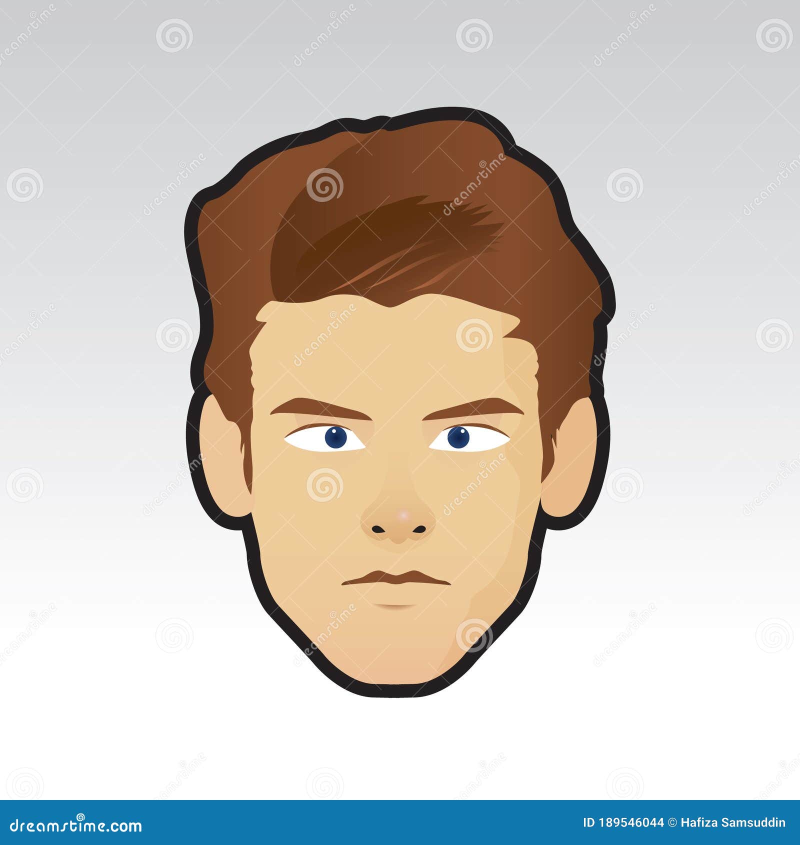 Man with Neutral Face. Vector Illustration Decorative Design Stock ...