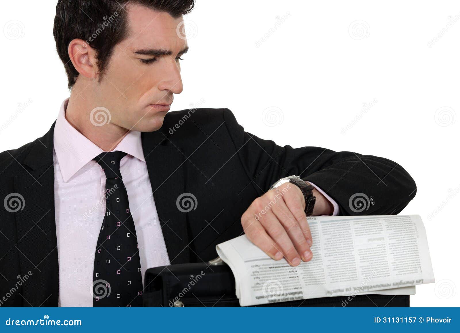 Man with newspaper stock image. Image of euro, company - 31131157